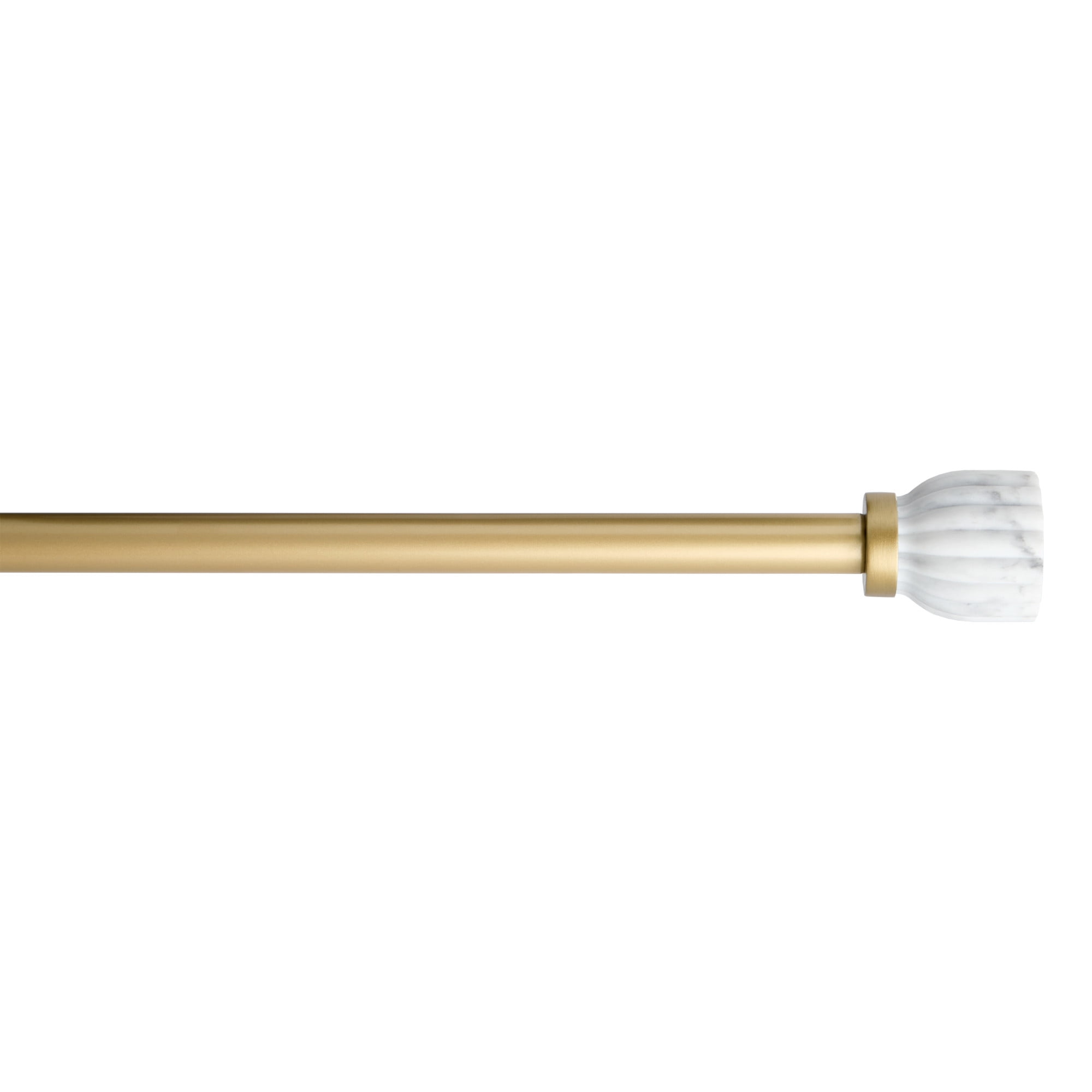 TOWN & COUNTRY LUXE Marbled Flute Single Indoor Curtain Rod and Finial ...