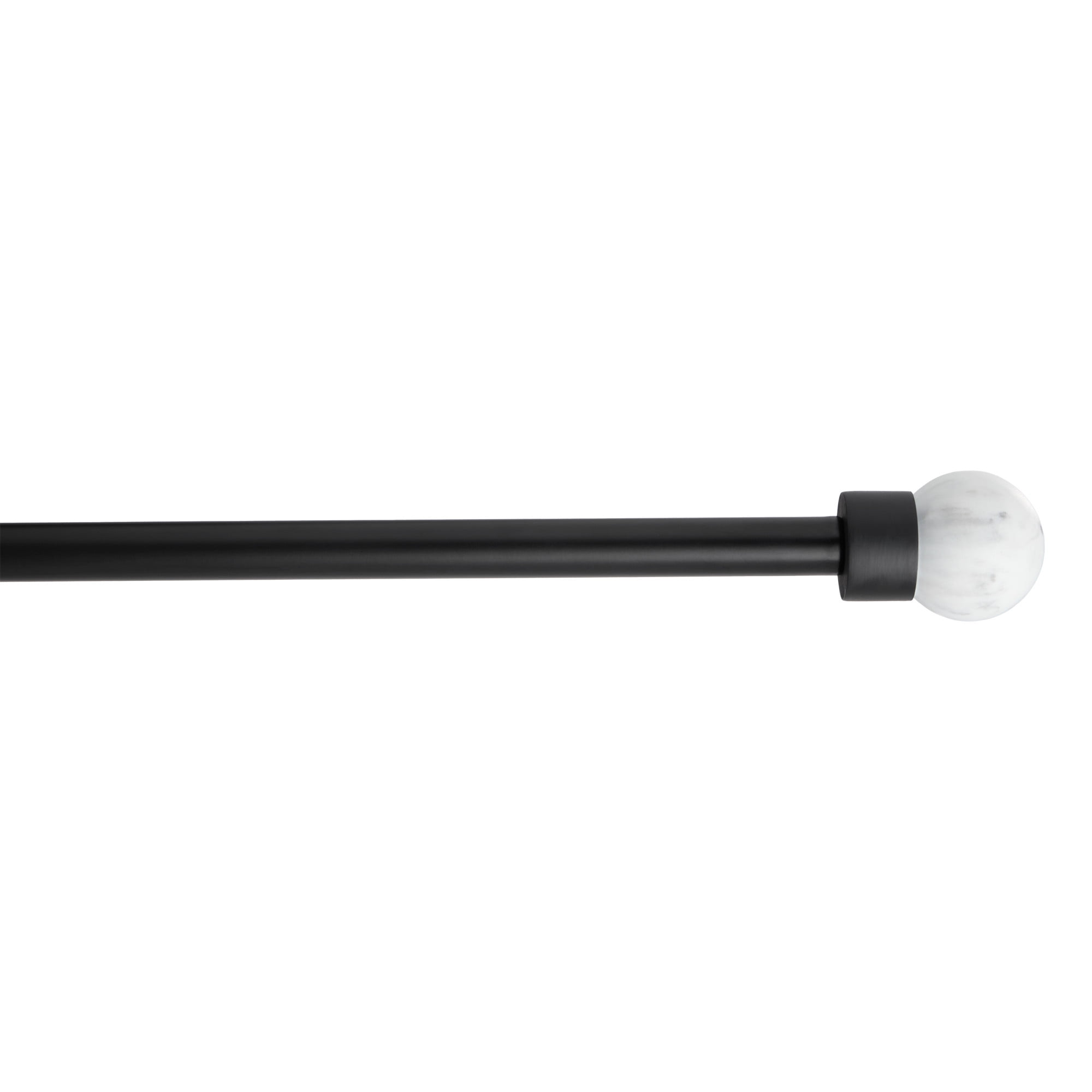 TOWN & COUNTRY LUXE Marbled Sphere Single Indoor Curtain Rod and Finial ...