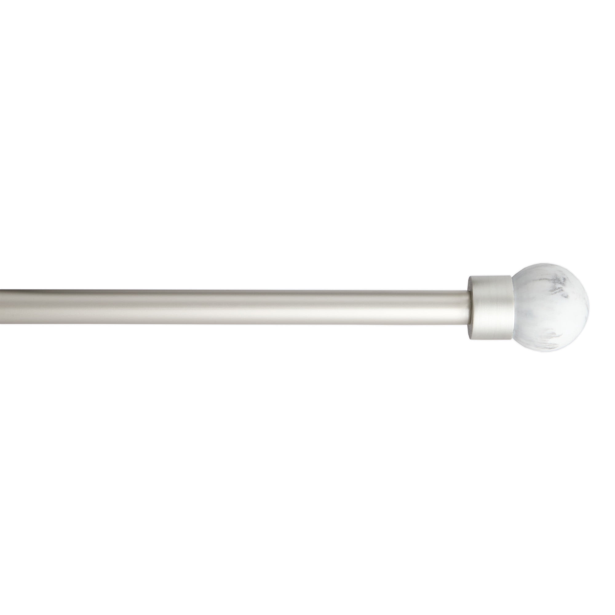 TOWN & COUNTRY LUXE Marbled Sphere Single Indoor Curtain Rod and Finial ...