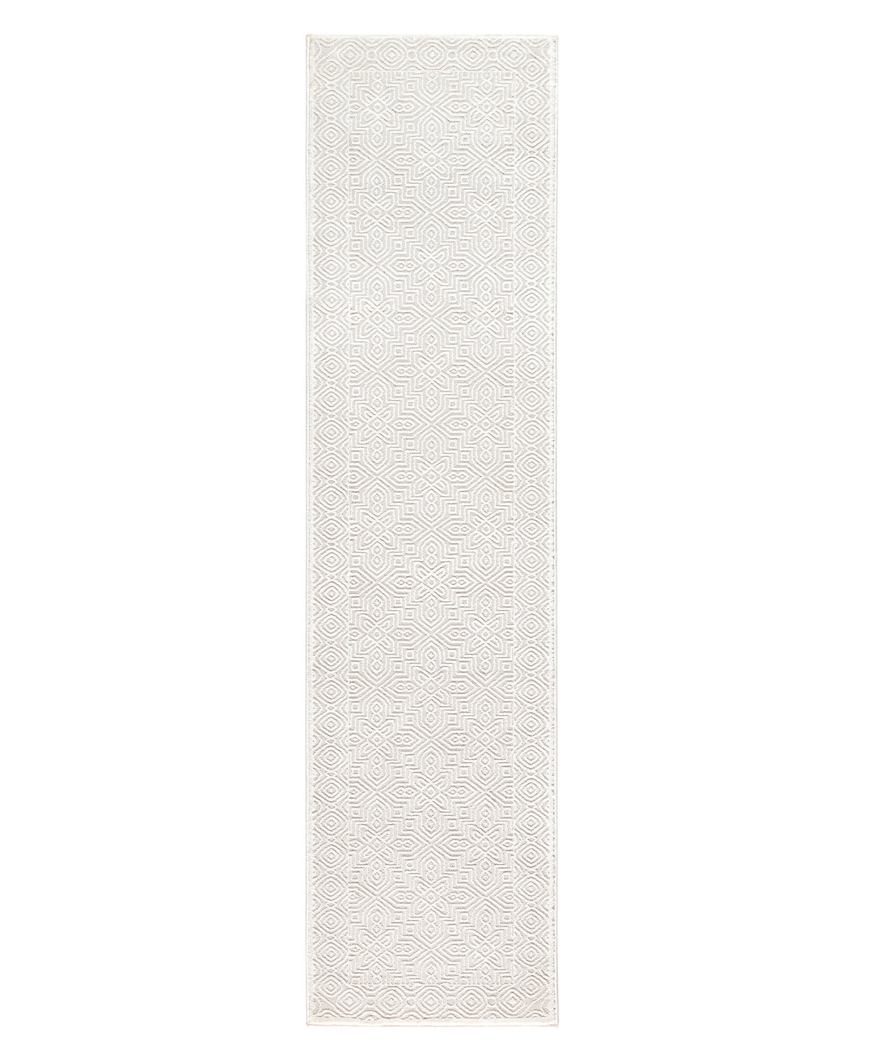 TOWN & COUNTRY LUXE Maya Medallion Tile Neutral Indoor Runner Area Rug ...