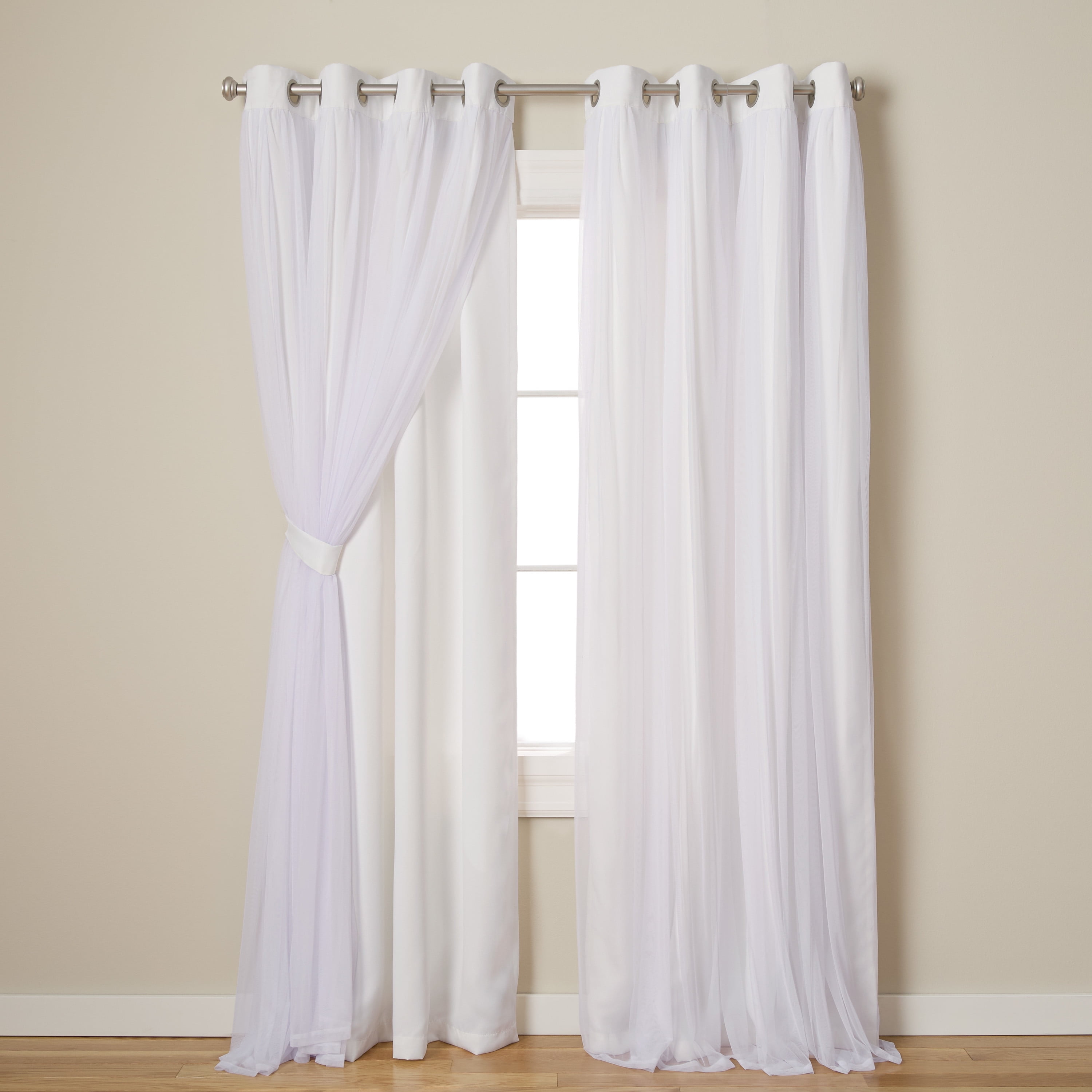 TOWN & COUNTRY LUXE Talia Double Layer Indoor Curtains, Sheer and Room ...