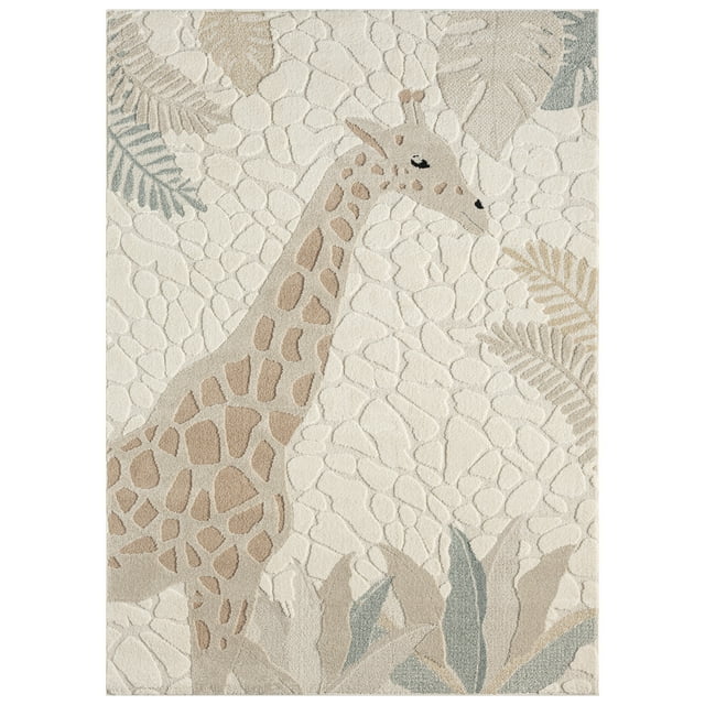 TOWN & COUNTRY PLAY Jungle Giraffe Kids Area Rug, Soft & Plush, Calming ...