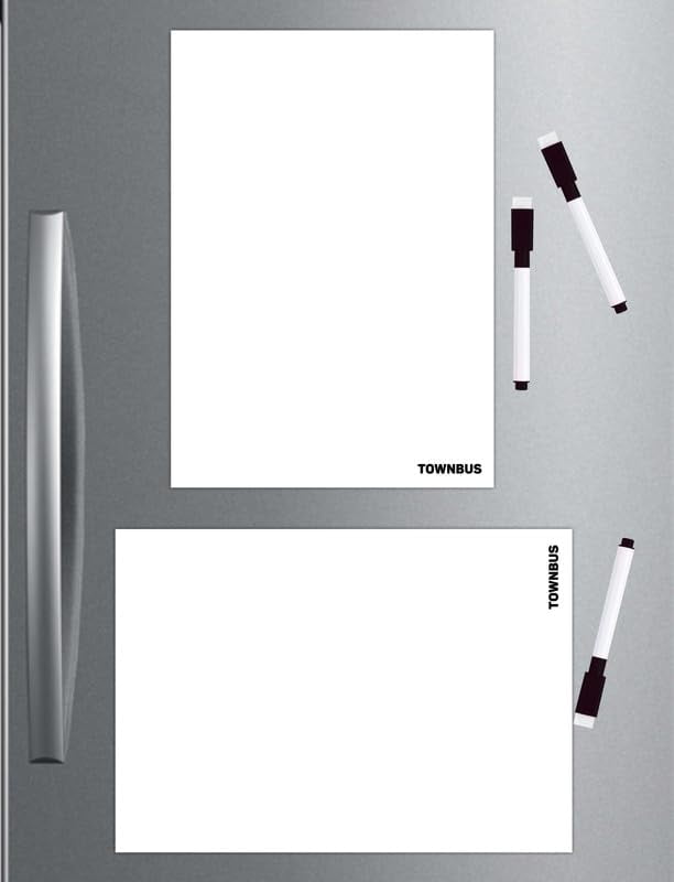 TOWNBUS Pack of 2 A4 Magnetic Dry Erase Sheets White Blank Writable ...
