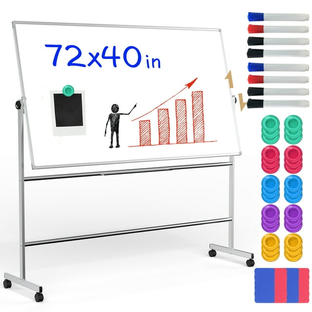 "TOWON Easy Movable Double-Sided Magnetic Whiteboard - 72""x40 ...