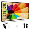 TOWOND 150 inch Portable HD 4K Anti-Crease Projector Screen for Indoor ...