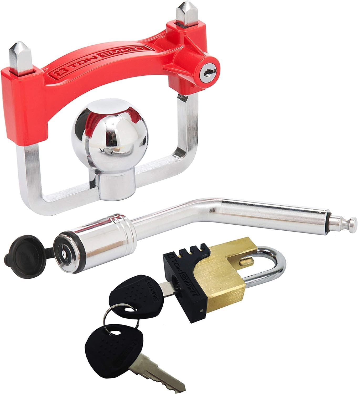 TOWSMART Coupler Anti-Theft Lock Kit with Chrome Coupler Lock ...