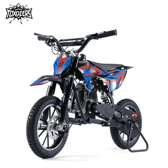 TOXOZERS 50CC Dirt Bike,Upgraded 2-Stroke Gas Powered Mini Bike for Kids 8+,Max Speed 25Mph ...