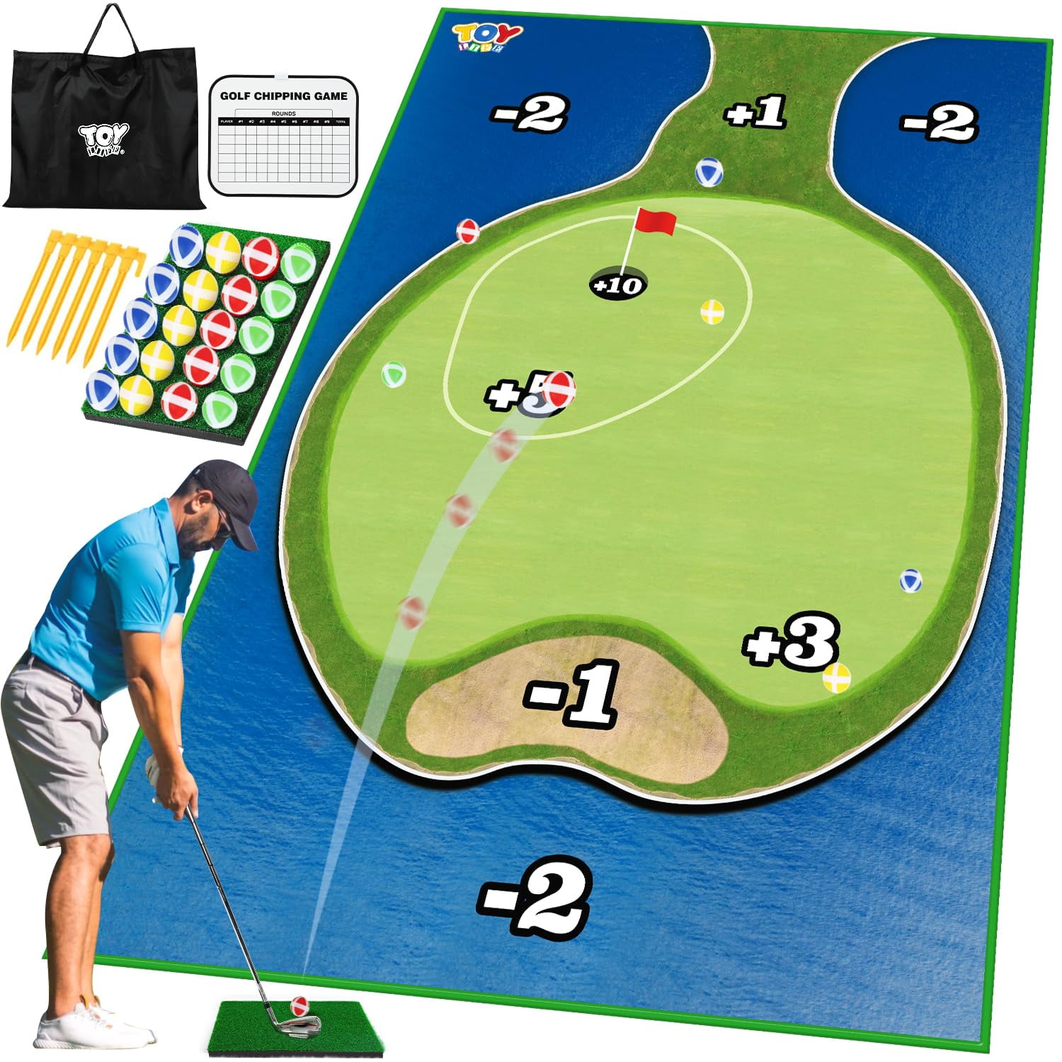 TOY Life Chipping Golf Practice Mats | Indoor/Outdoor Training | Family ...