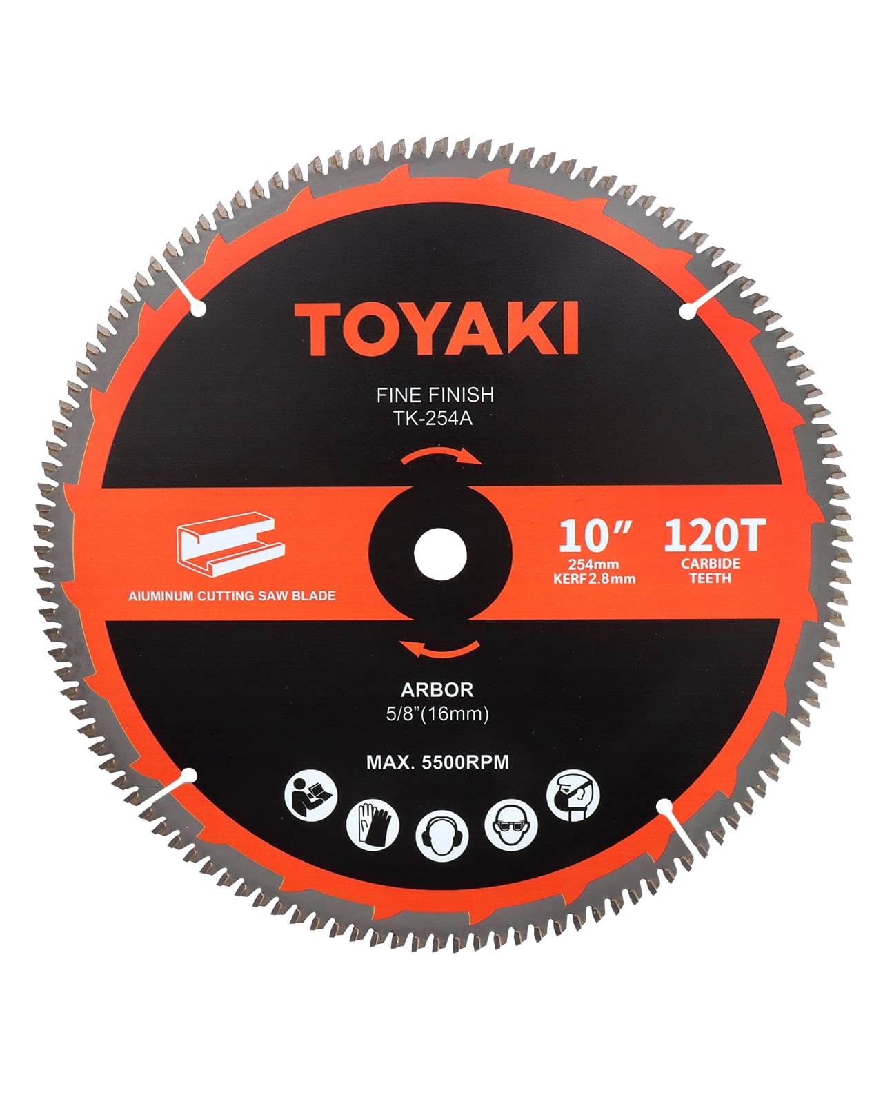TOYAKI 10-Inch Miter Saw Blade, TCG Aluminum Working 120-Tooth Ultra ...