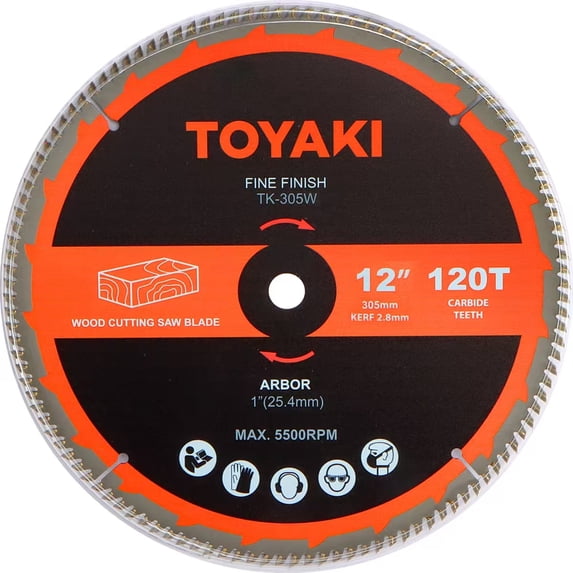 TOYAKI 12-Inch 120-Tooth Miter Saw Blade, Ultra-Fine Finish ...