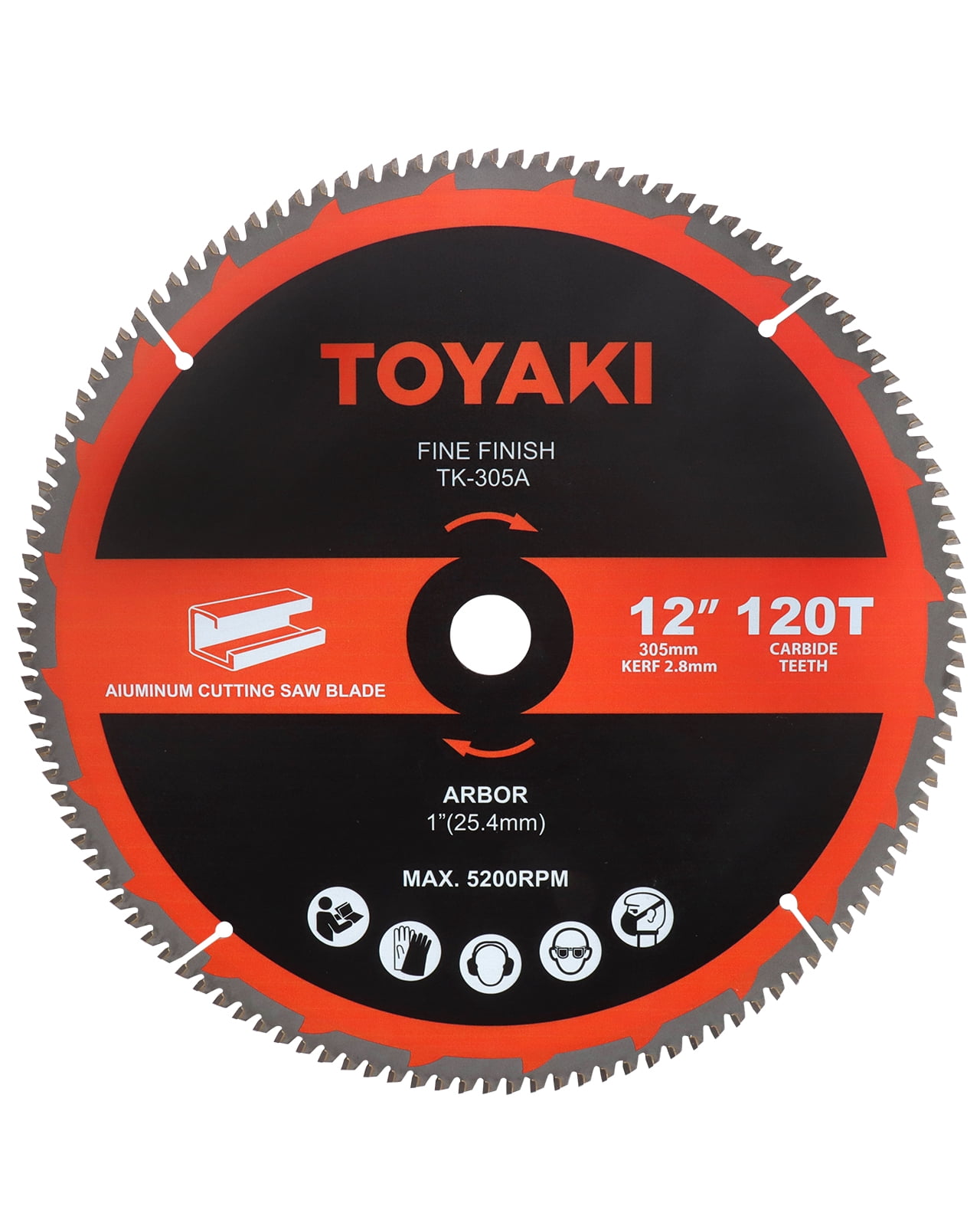 TOYAKI 12-Inch Miter Saw Blade, TCG Aluminum Working 120-Tooth Ultra ...