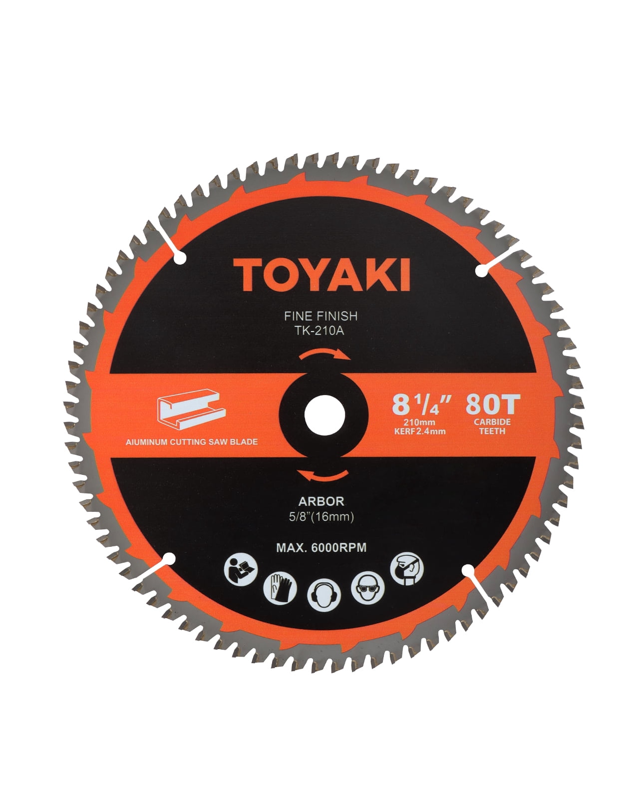 TOYAKI 8-1/4-Inch Table Saw Blade, TCG Aluminum Working 80-Tooth Ultra ...