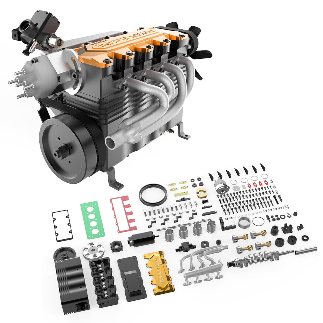 14CC DIY 4-Cylinder Gasoline Engine Model - 4-Stroke Inline Engine Kit ...
