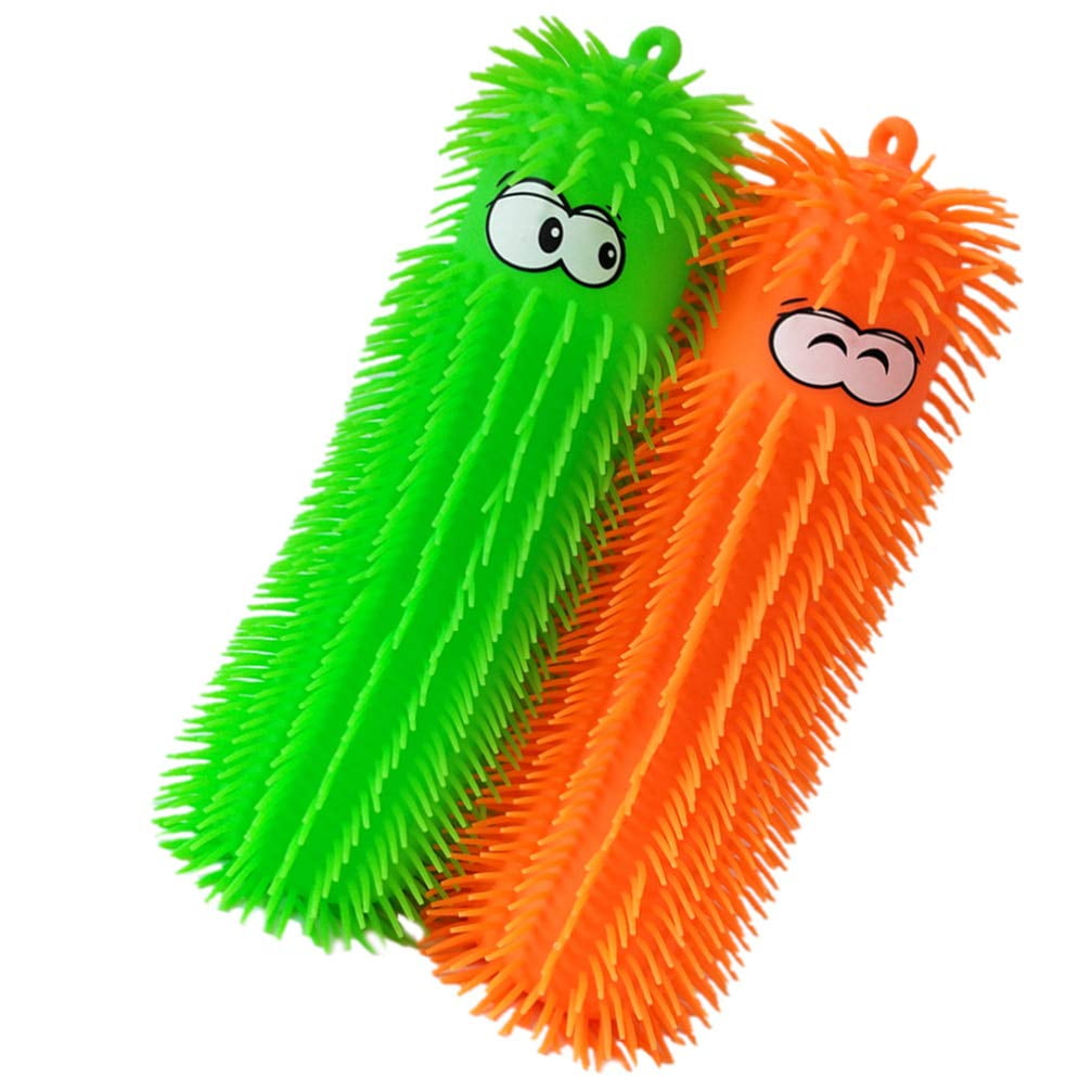 TOYANDONA 2 Pack LED Light Up Puffer Worm Toys - Glow in The Dark ...