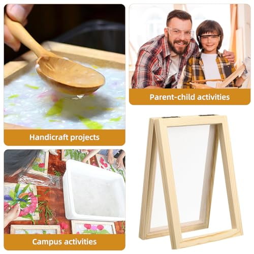 TOYANDONA 4Pcs Wooden Paper Making Screen, Paper Making Mould and ...