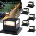 TOYIEW 6 Pack Solar Post Cap Lights, Outdoor Fence Solar Powered Post ...