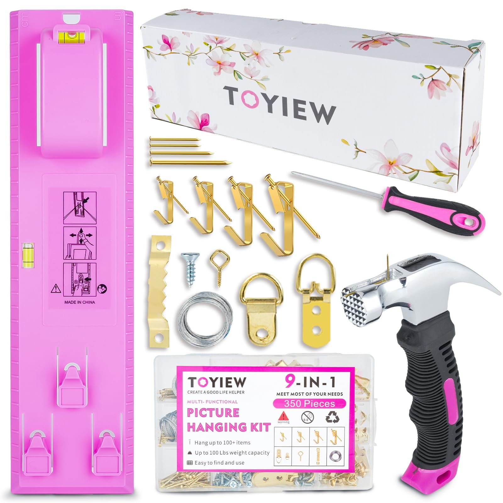 TOYIEW Picture Hanging Kit Tool, 353pcs Hanging Hardware with Heavy ...