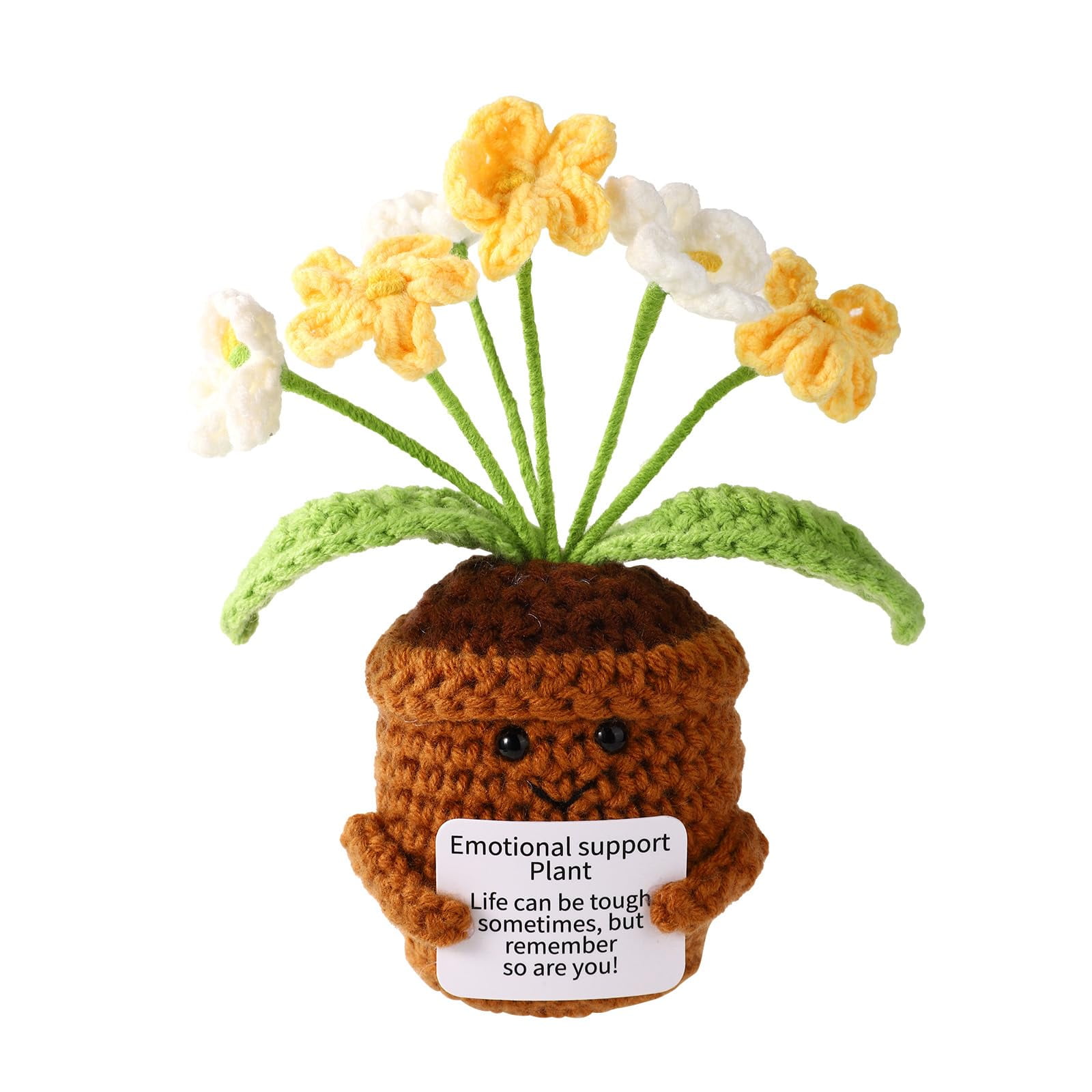 TOYMIS Emotional Knitted Flowers, Crochet Doll Potato with Encouraging ...