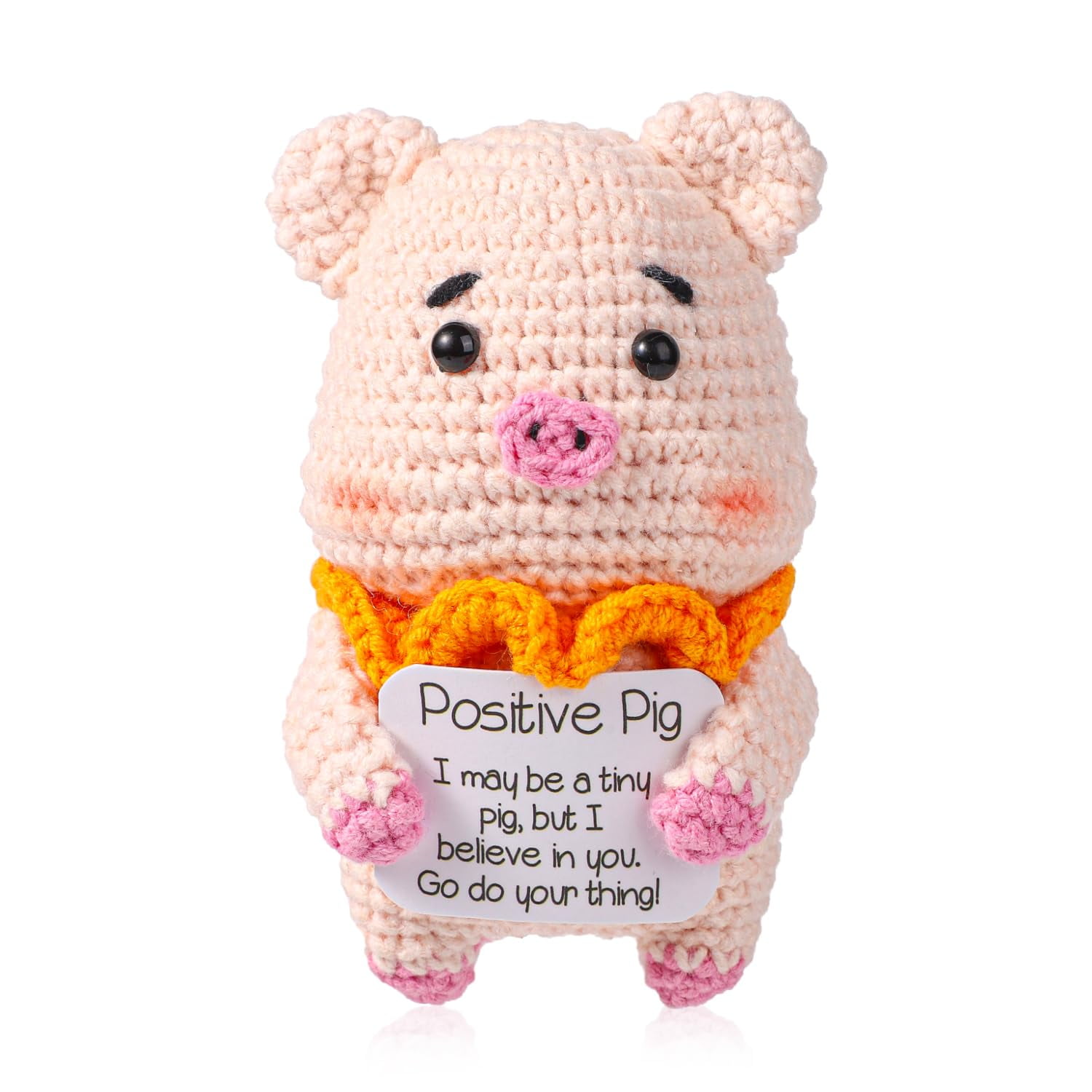 TOYMIS Positive Piggy, Positive Pig Crochet Positive Knitted Animal ...