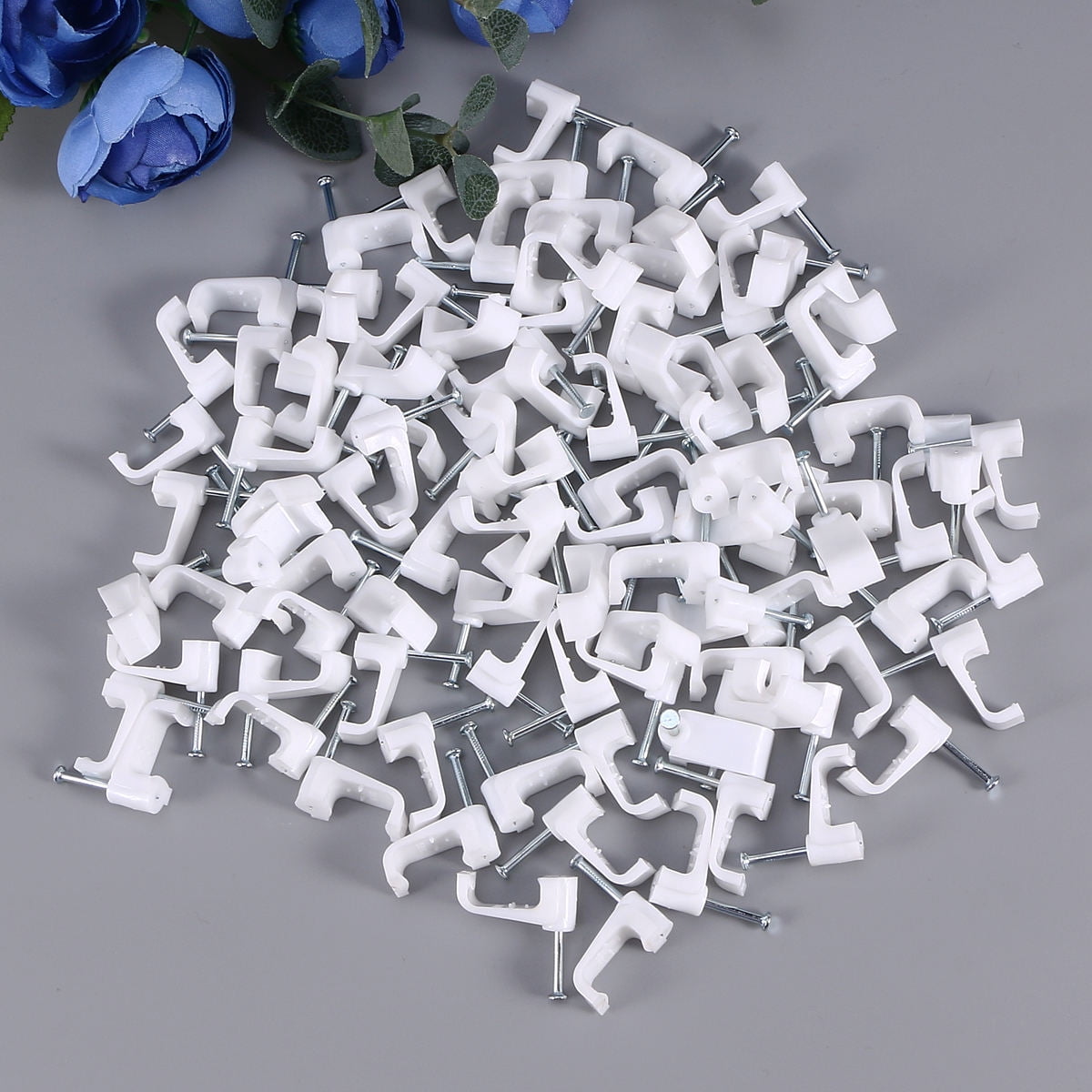 TOYMYTOY 100pcs Cable Holder Clips Plastic Square For Cables Home ...