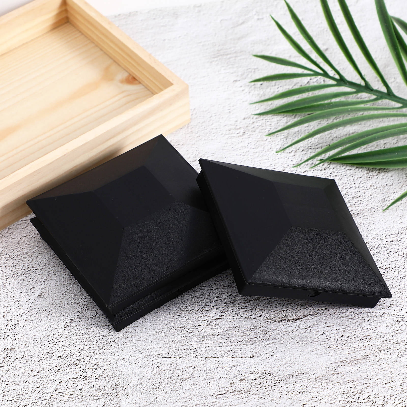 TOYMYTOY 12Pack Black Fence Post Topper Caps Plastic Material For ...