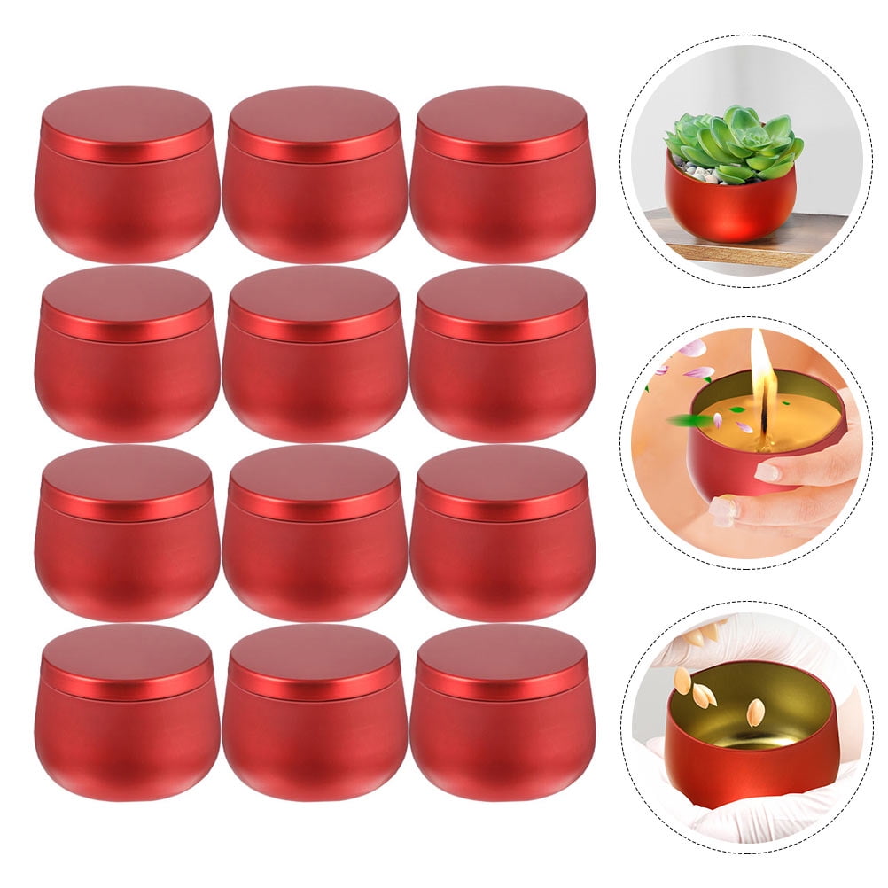 TOYMYTOY 12Set Red Round Cans Tinplate for Storing Tea Leaves and Gift Packaging - Walmart.com