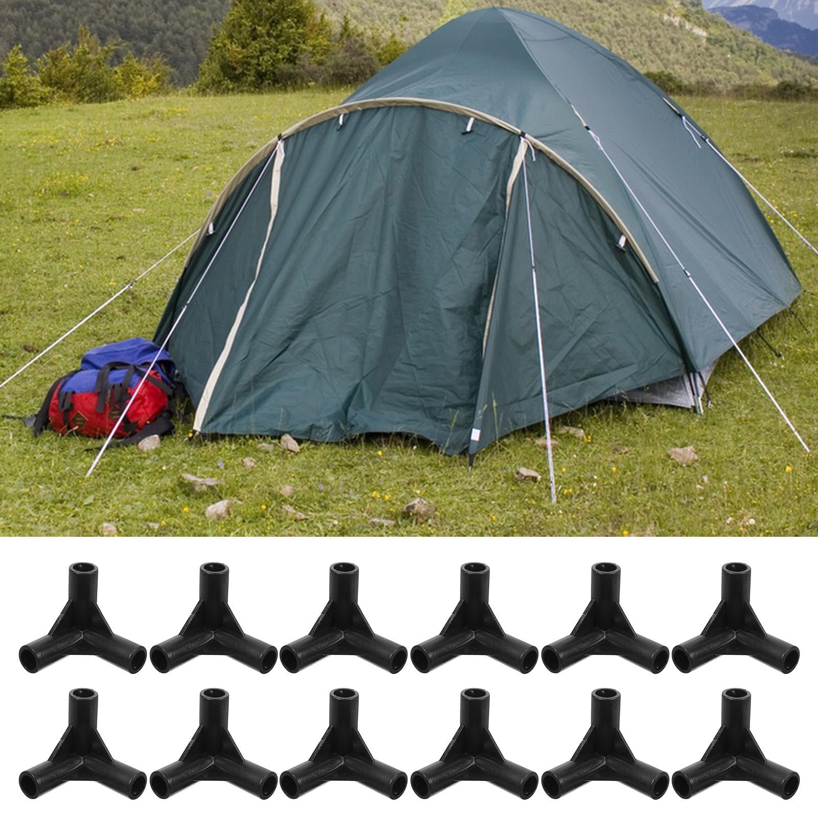 TOYMYTOY 24Set Tent Support Joint Black PE Fittings For Backyard ...