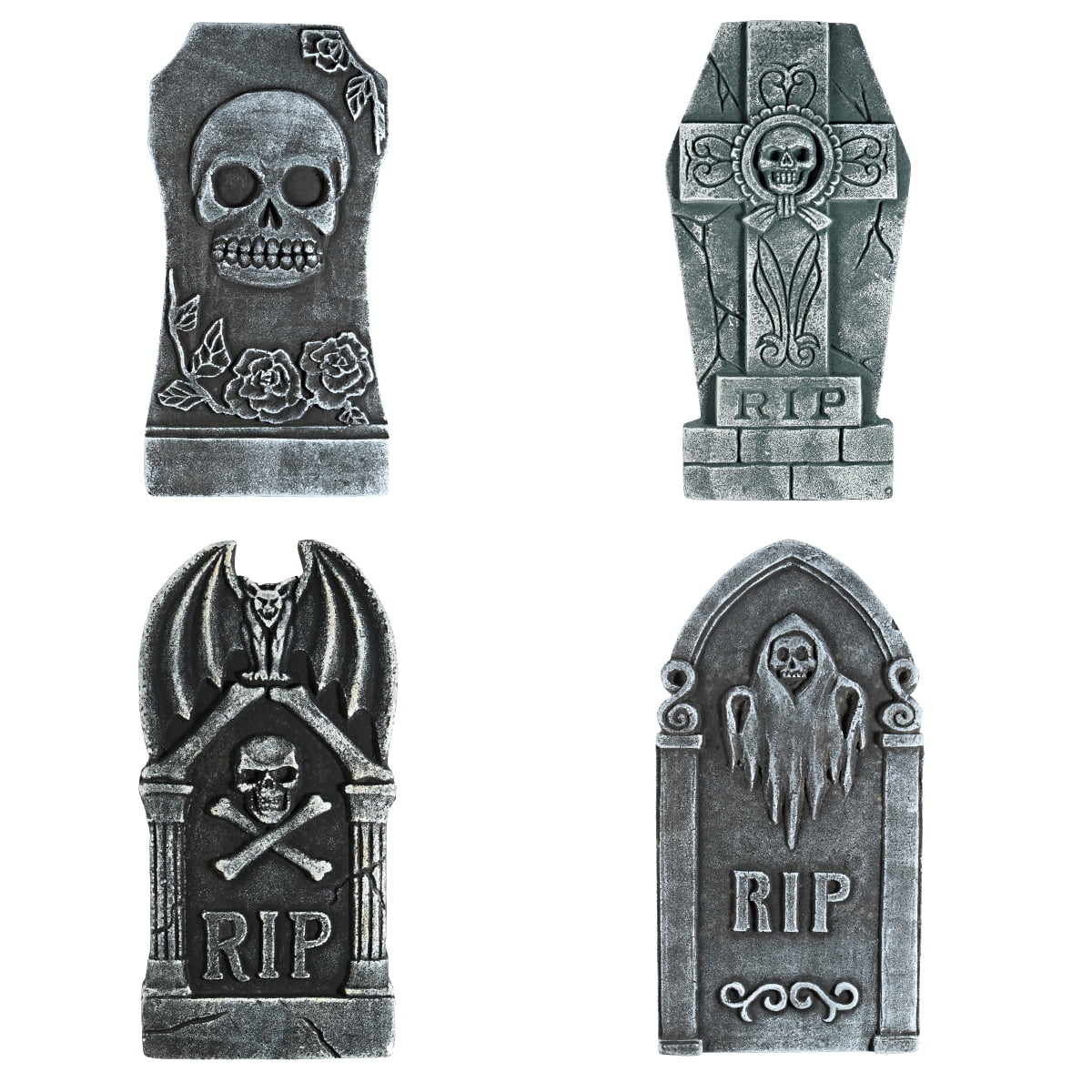 TOYMYTOY 4PCS Halloween Tombstone Decorations Realistic and Reusable ...