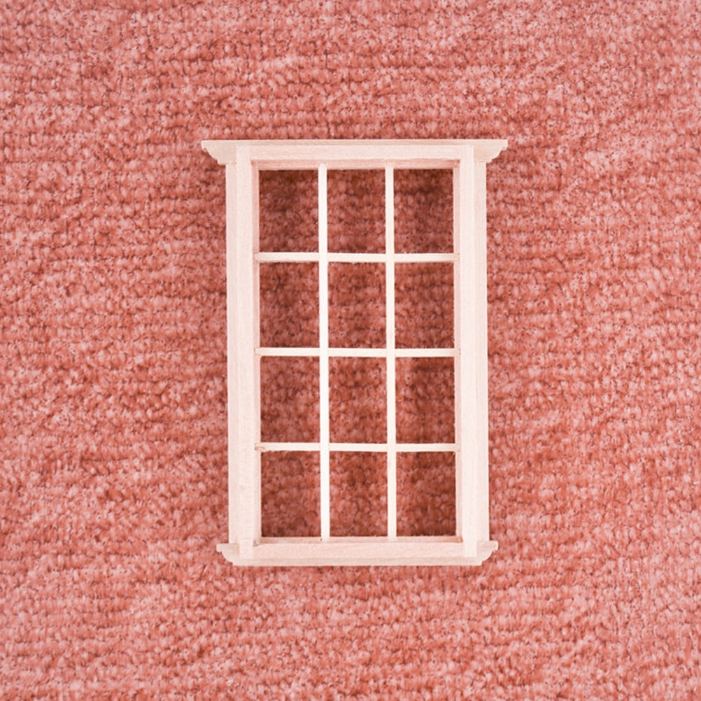 TOYMYTOY 4pcs Miniature Window Frame Models Wood Beige for Miniature ...