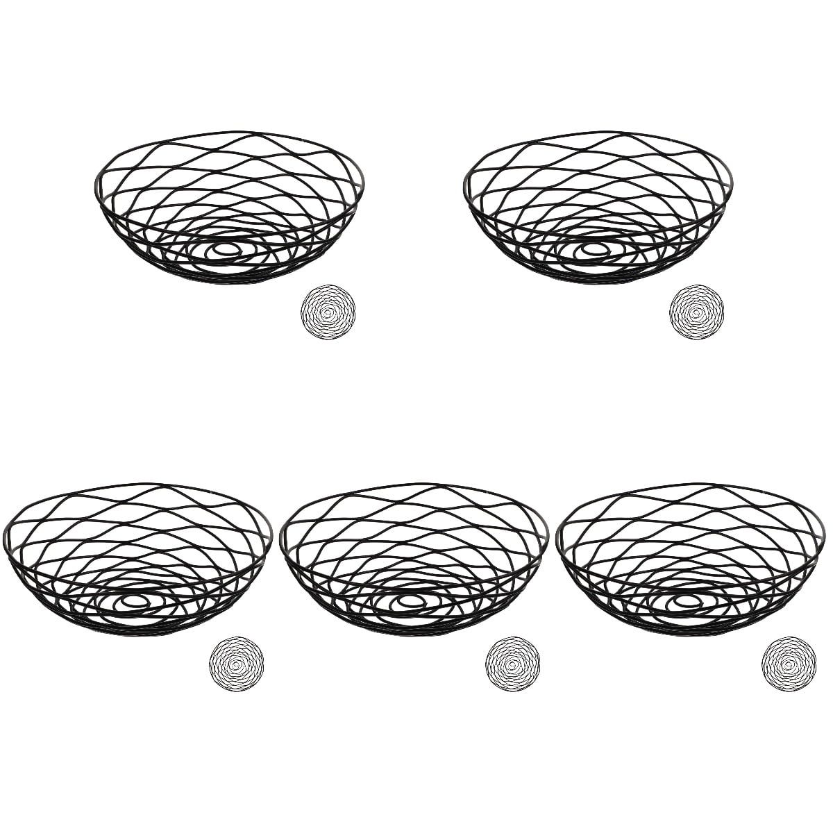 Tineasur Round Metal Wire Basket, Black, Perfect for Fruits and Snacks ...