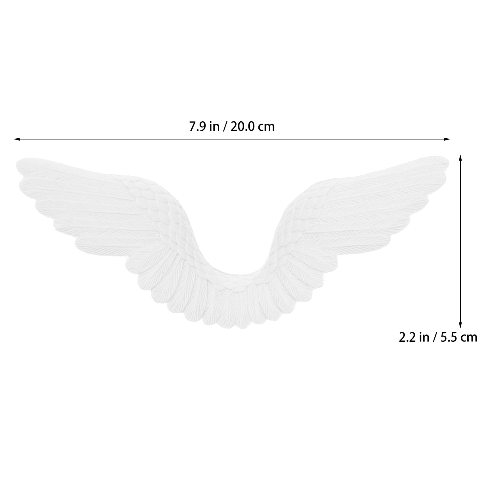Tineasur Diy Ornament Accessory Wings Shape White Plastic 6pcs ...
