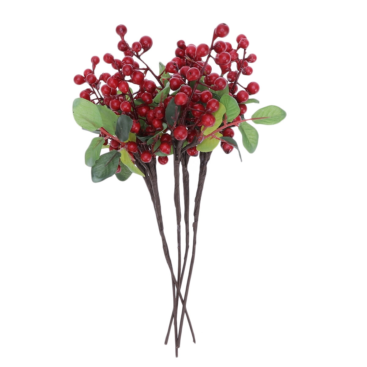 Tineasur 5Pcs Red Artificial Berries PVC DIY Decorations for Christmas ...