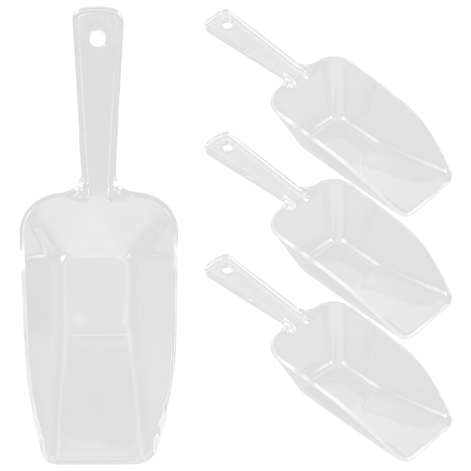 TOYMYTOY Clear Plastic Ice Scoop Set, 4pcs Small Serving Scoops for ...