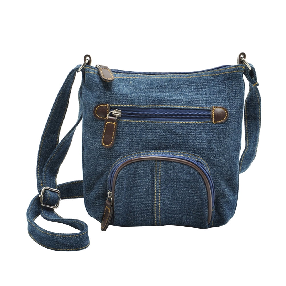 TOYMYTOY Women's Denim Crossbody Bag, Casual Shoulder Bag with Front ...