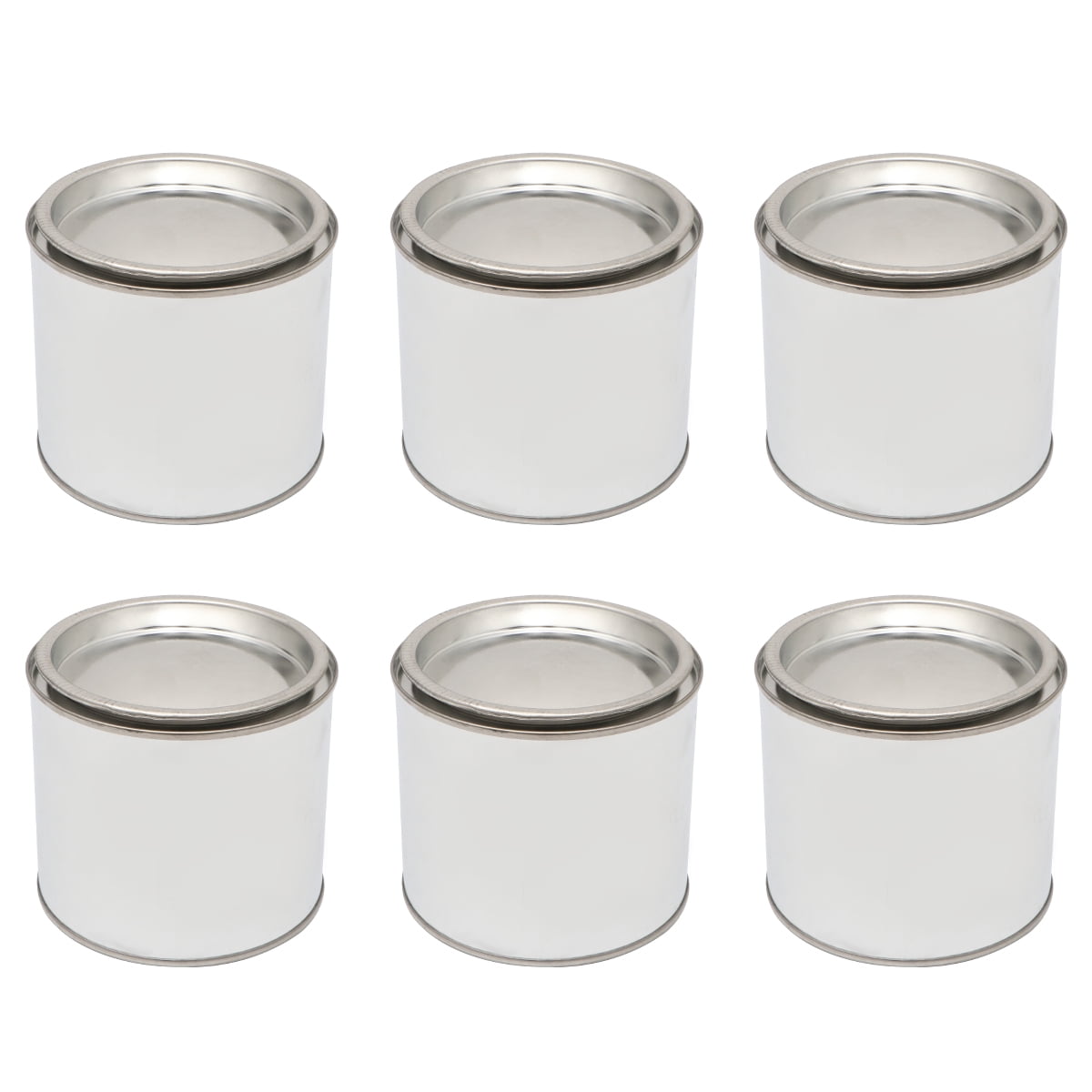 Tineasur 6Pcs Silver Iron Paint Can Practical Durable Storage Container ...