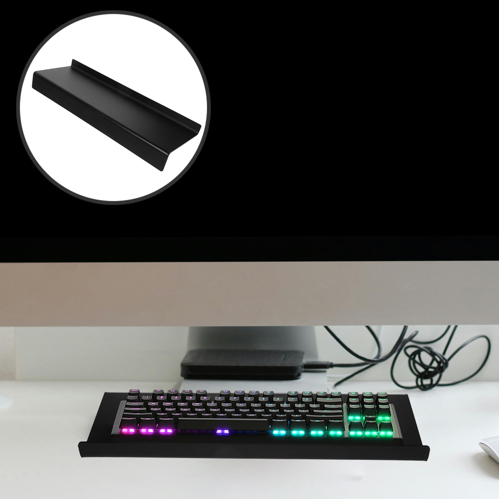 TOYMYTOY Black Acrylic Keyboard Stand Ergonomic Design for Storage Use ...
