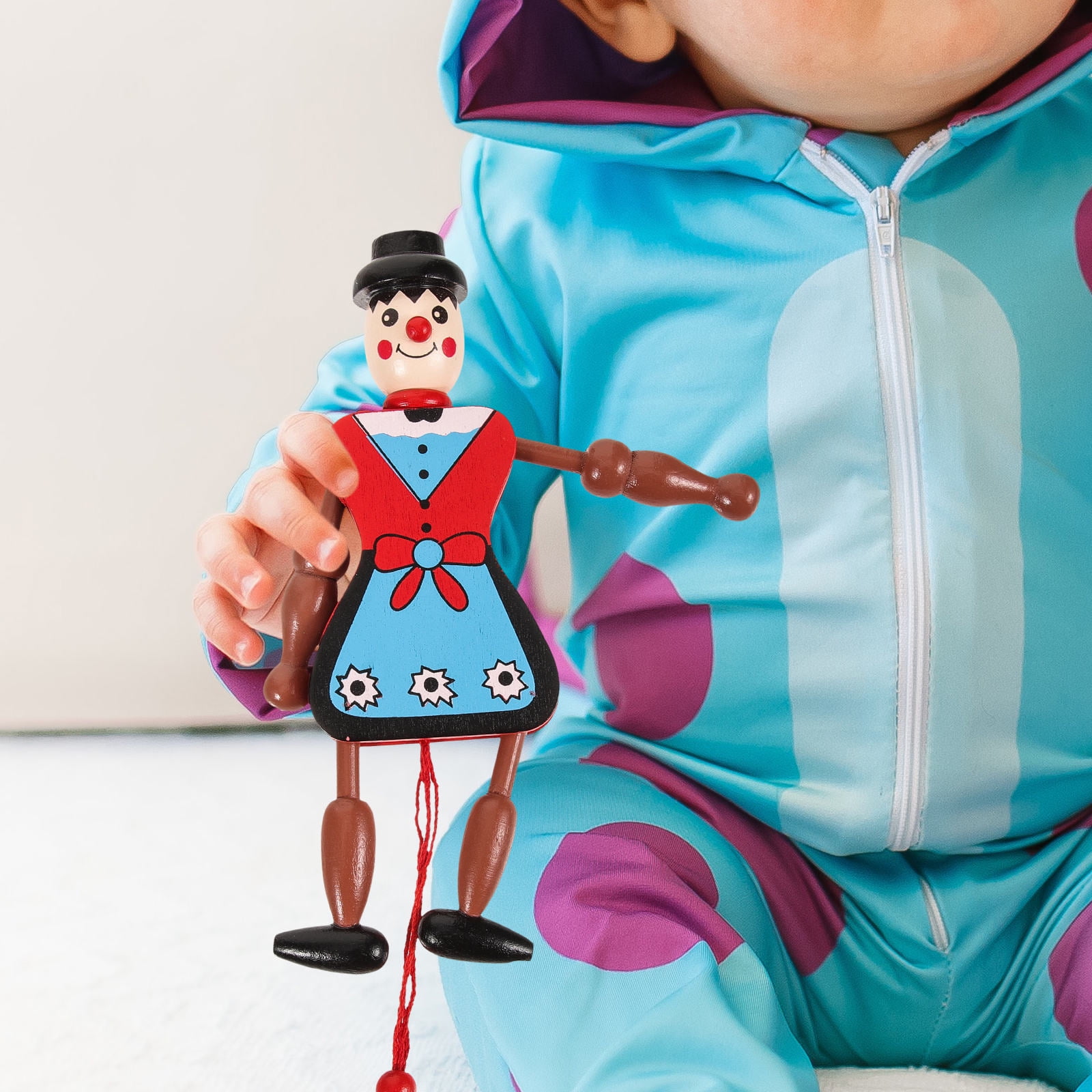 TOYMYTOY Assorted Color Wooden Marionette Puppet with Movable Limbs ...