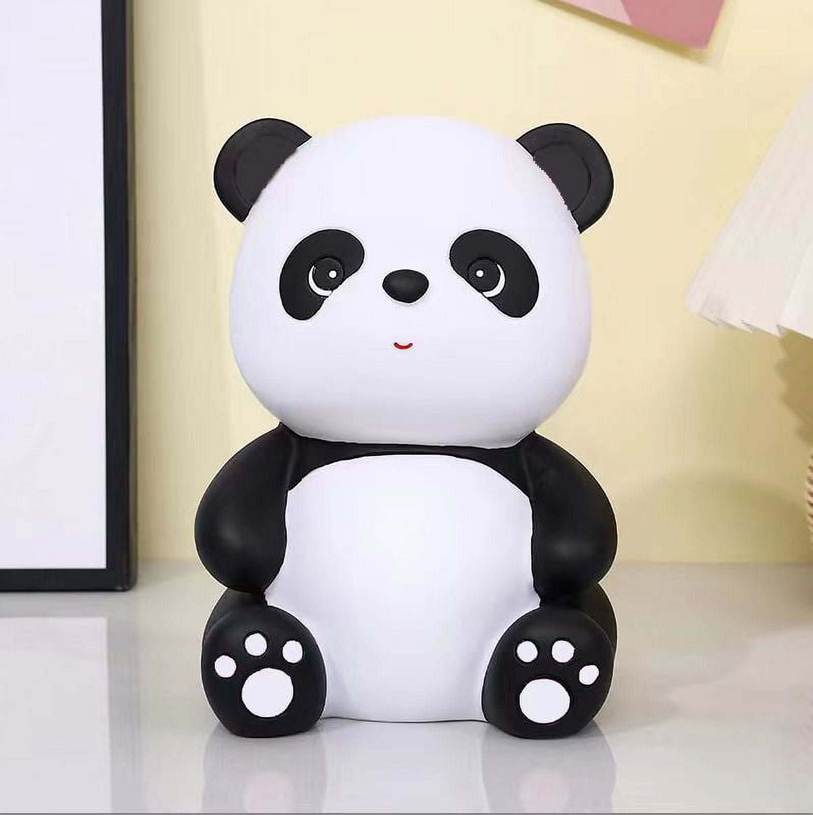 TOYMYTOY Vinyl Panda Piggy Bank Unbreakable Sitting Panda Shaped Coin ...
