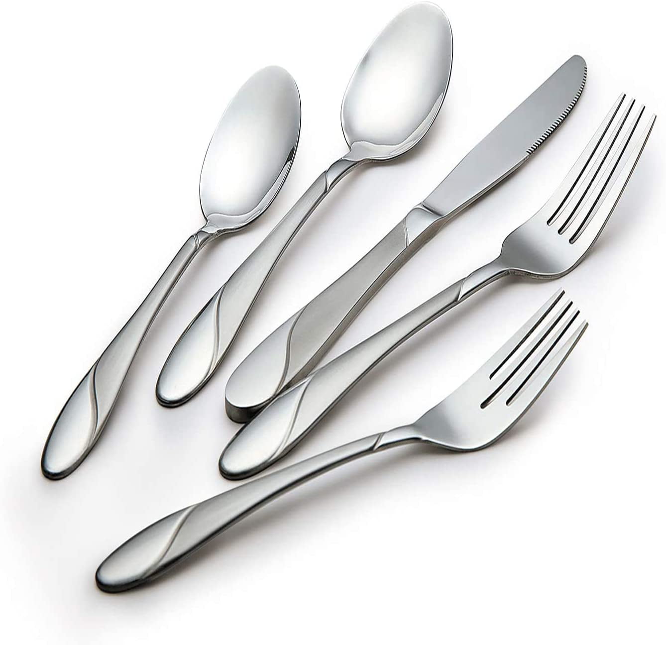 TOYO HOFU Beautiful 20-Piece Stainless Steel Flatware Set, Knife/Fork ...