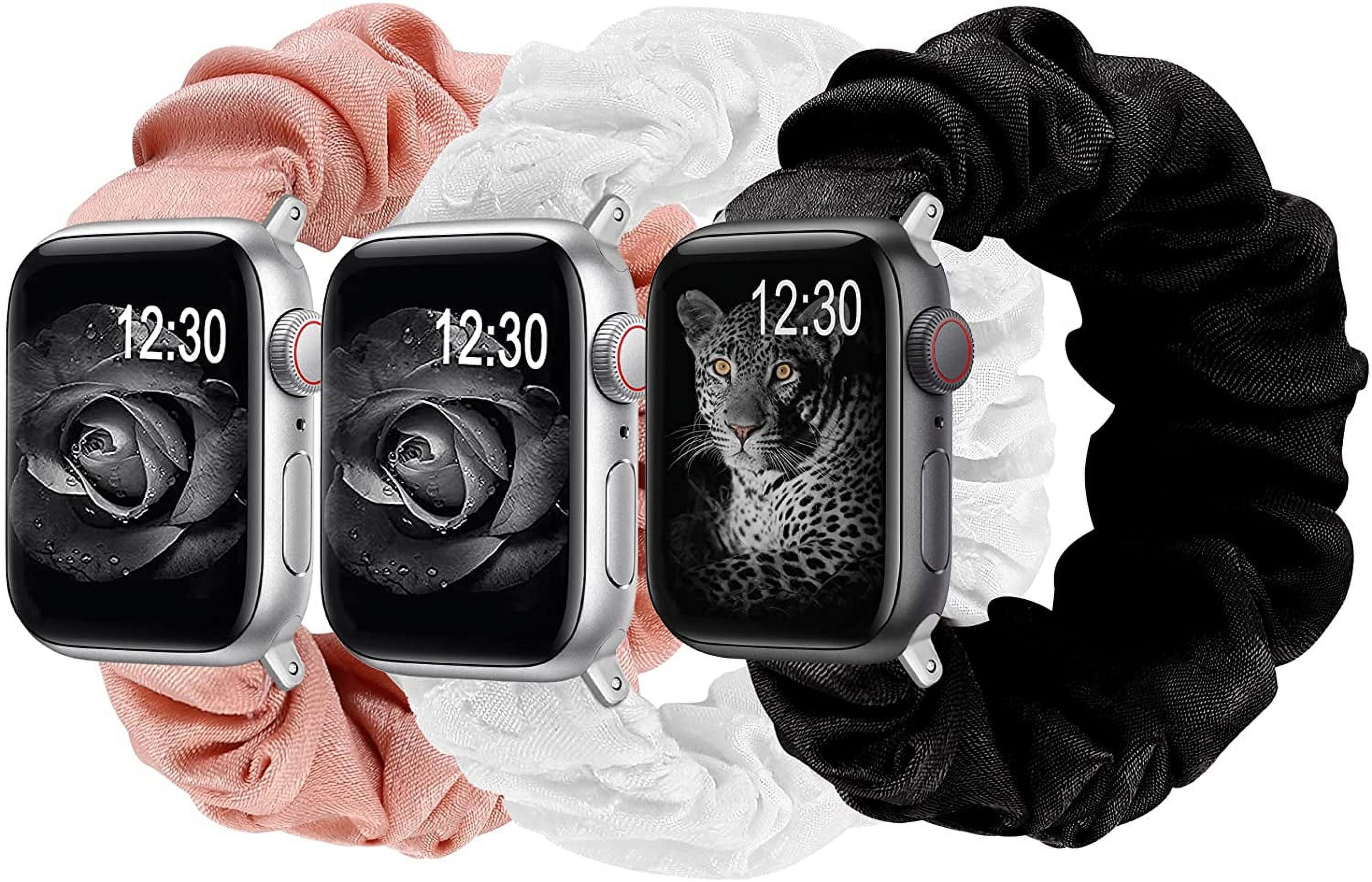TOYOUTHS 3 Packs Compatible with Apple Watch Band Scrunchies 41mm 40mm ...