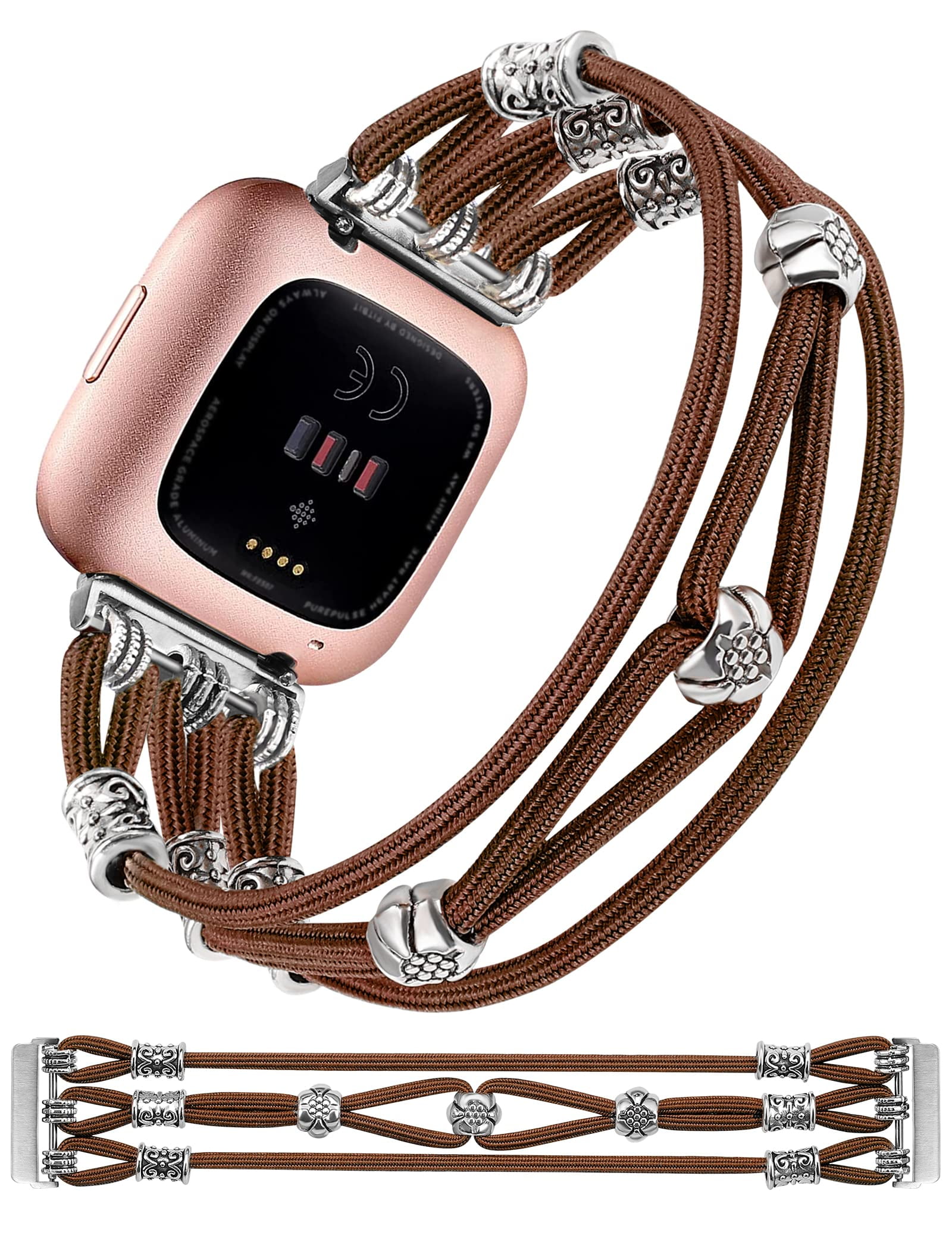 TOYOUTHS Beaded Bracelet Compatible with Fitbit Versa 2/Fitbit Versa ...