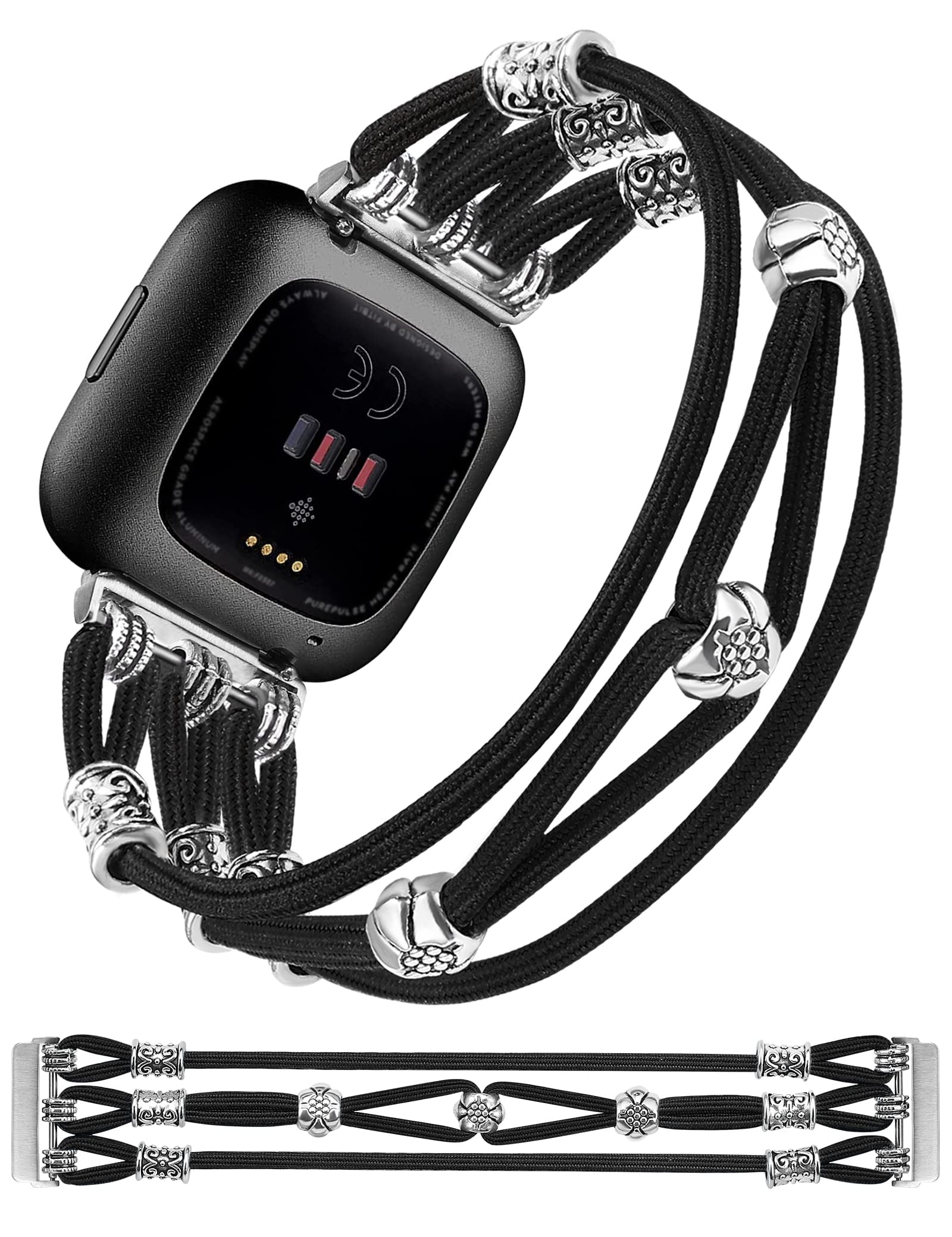TOYOUTHS Beaded Bracelet Compatible with Fitbit Versa 2/Fitbit Versa ...