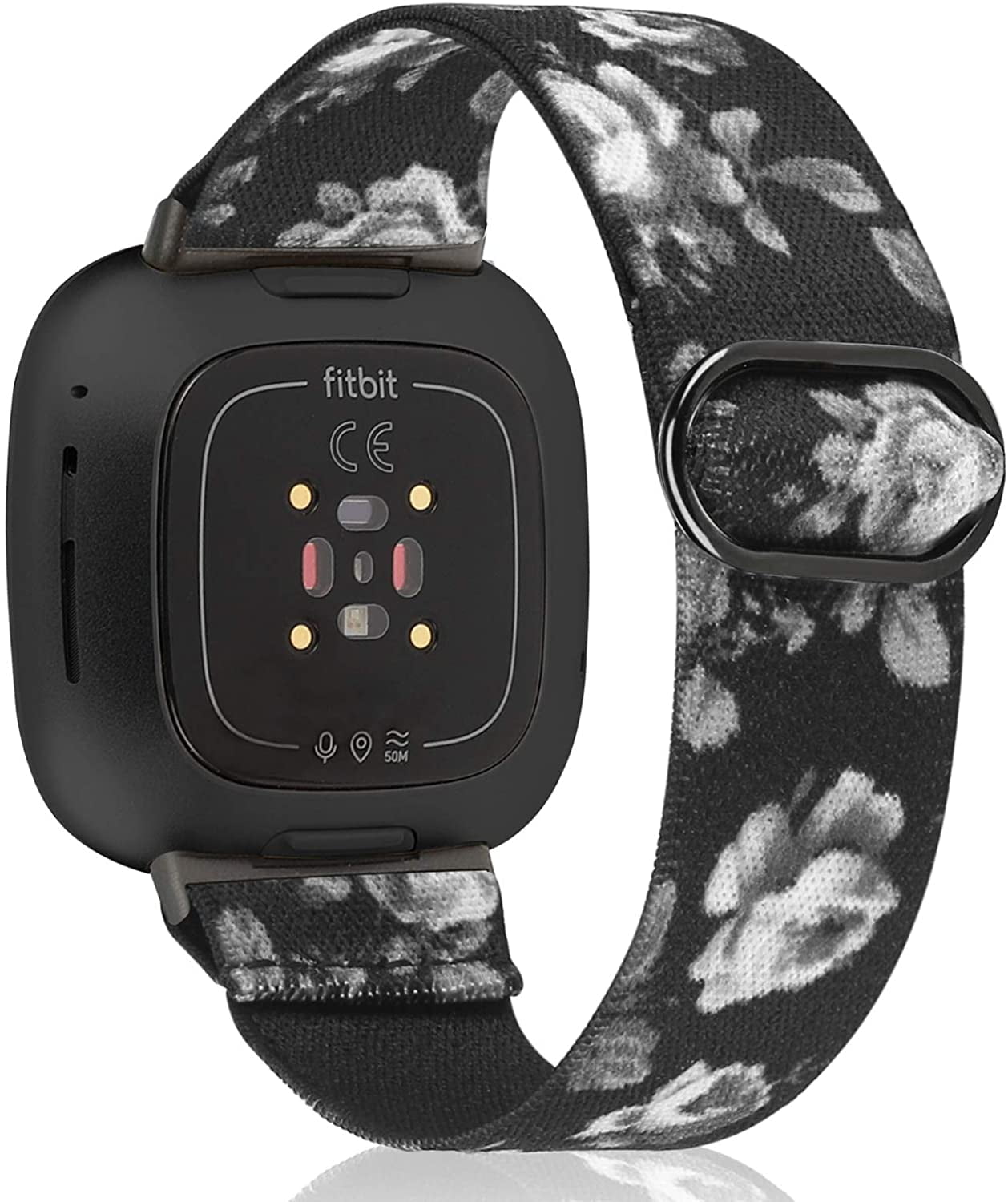 Toyouths Fitbit Sense Bands, Versa 3 and 4 Elastic Nylon Scrunchie ...