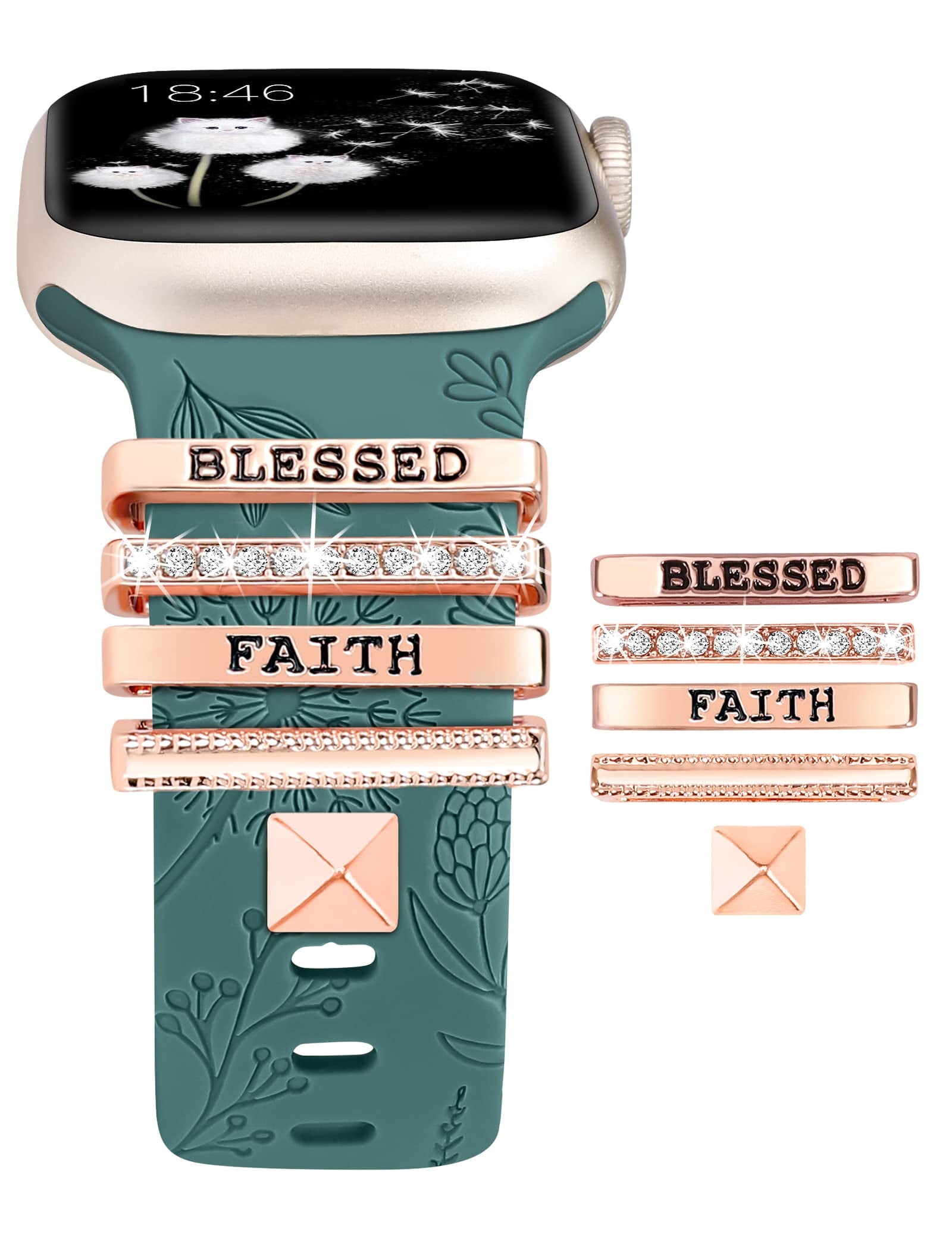 TOYOUTHS Decorative Ring Loop Compatible with Apple Watch Bands Charms ...