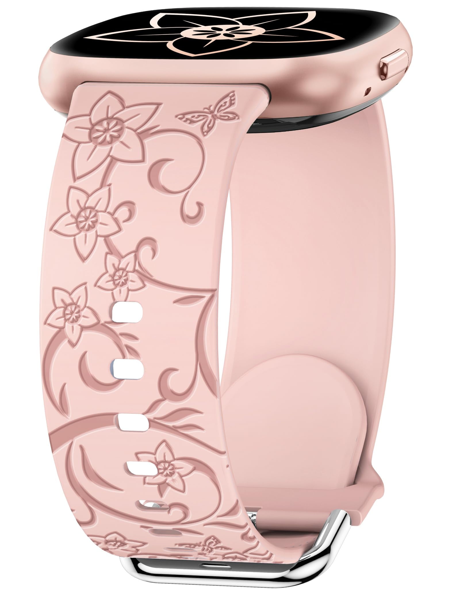 TOYOUTHS Floral Engraved Band Compatible with Versa 4/Versa 3/Sense 2 ...