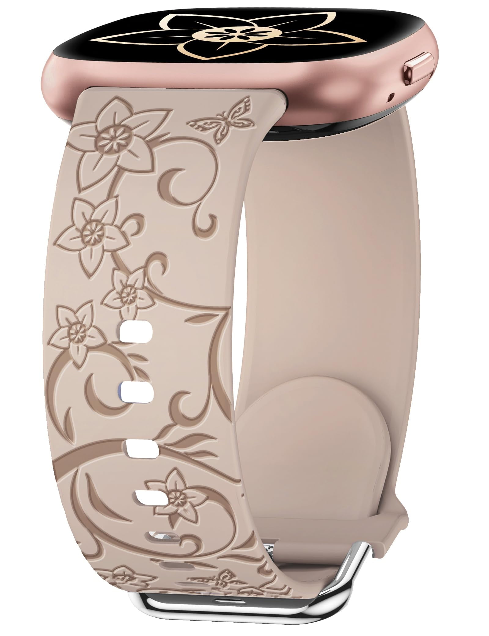 TOYOUTHS Floral Engraved Band Compatible with Versa 4/Versa 3/Sense 2 ...