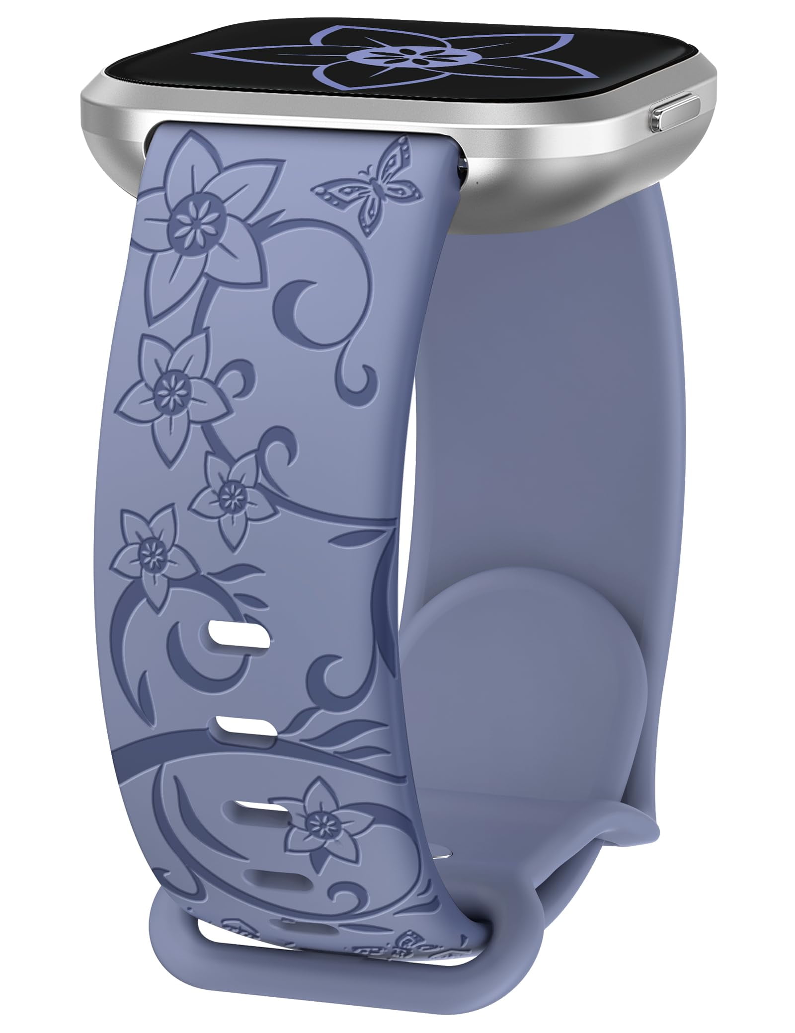 TOYOUTHS Floral Engraved Watch Band Compatible with Versa 2/Versa/Versa ...