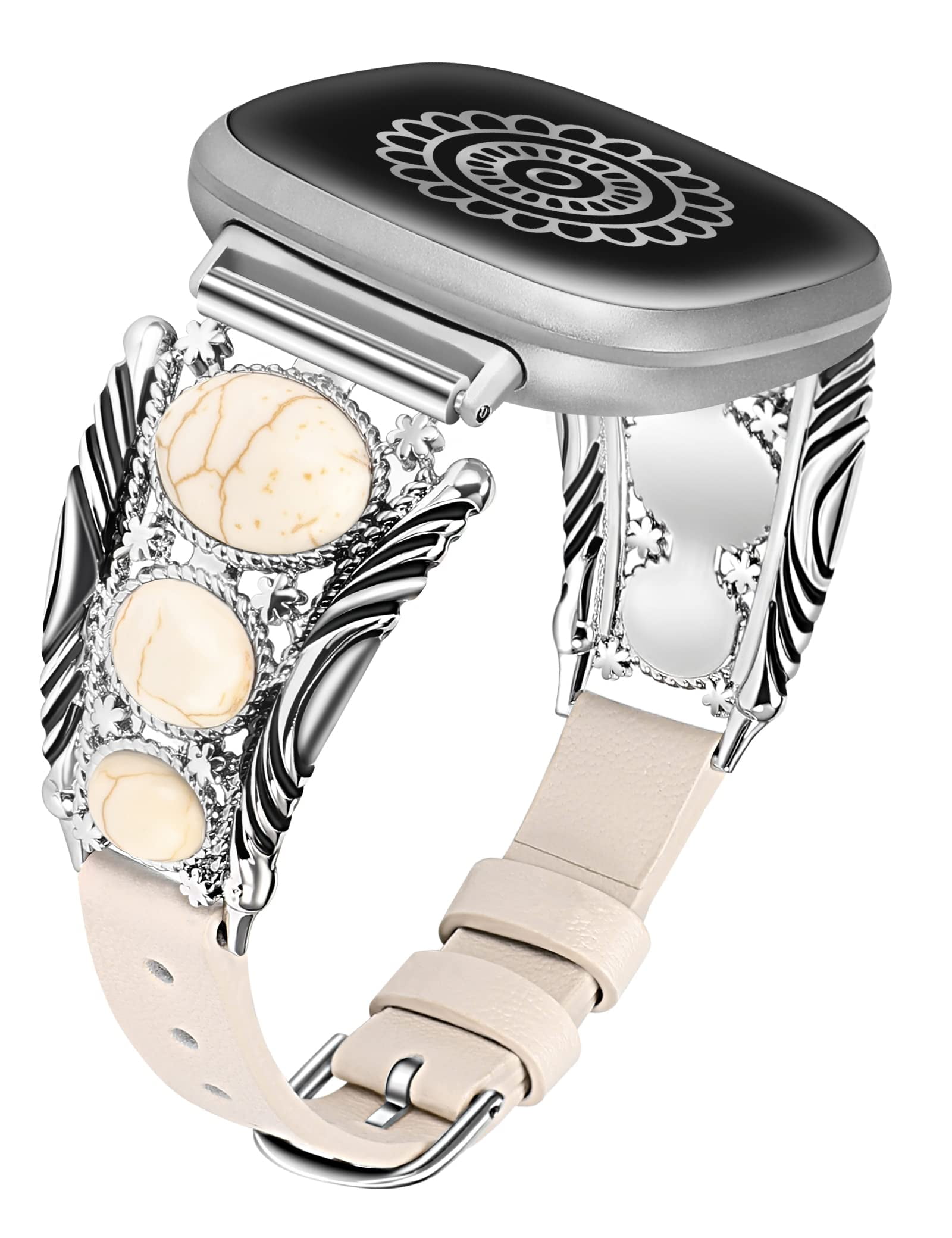 TOYOUTHS Leather Band Compatible with Versa 4/Versa 3/Sense 2/Sense ...