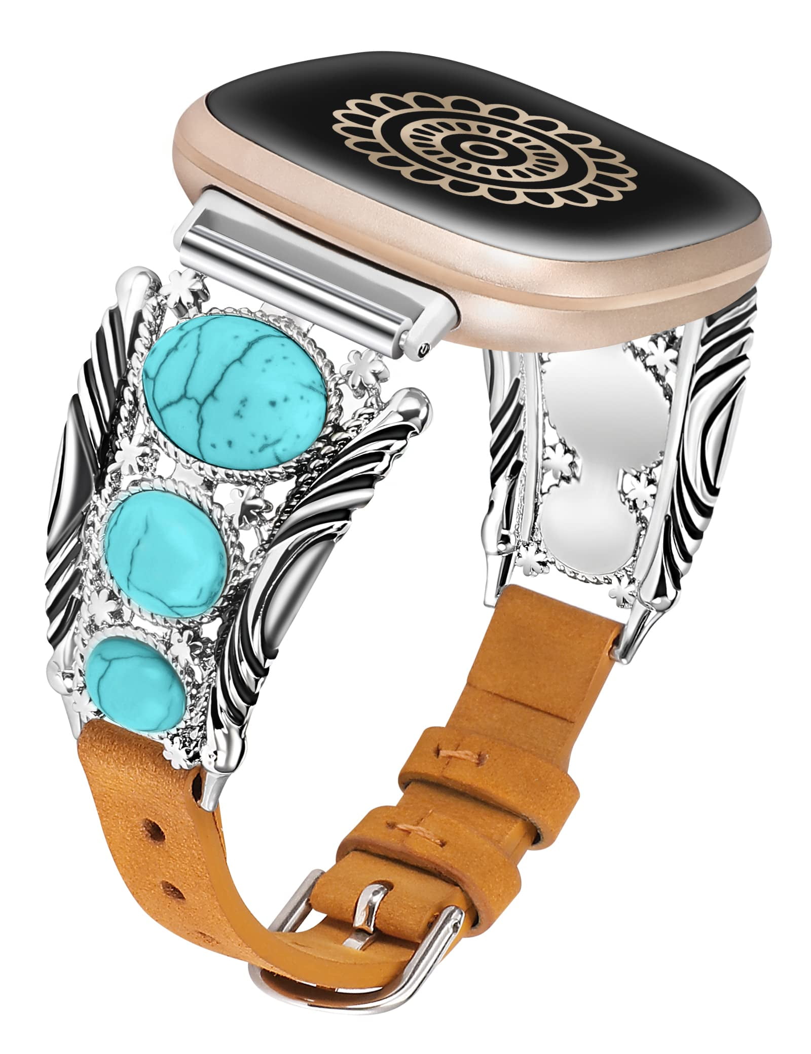 TOYOUTHS Leather Band Compatible with Versa 4/Versa 3/Sense 2/Sense ...