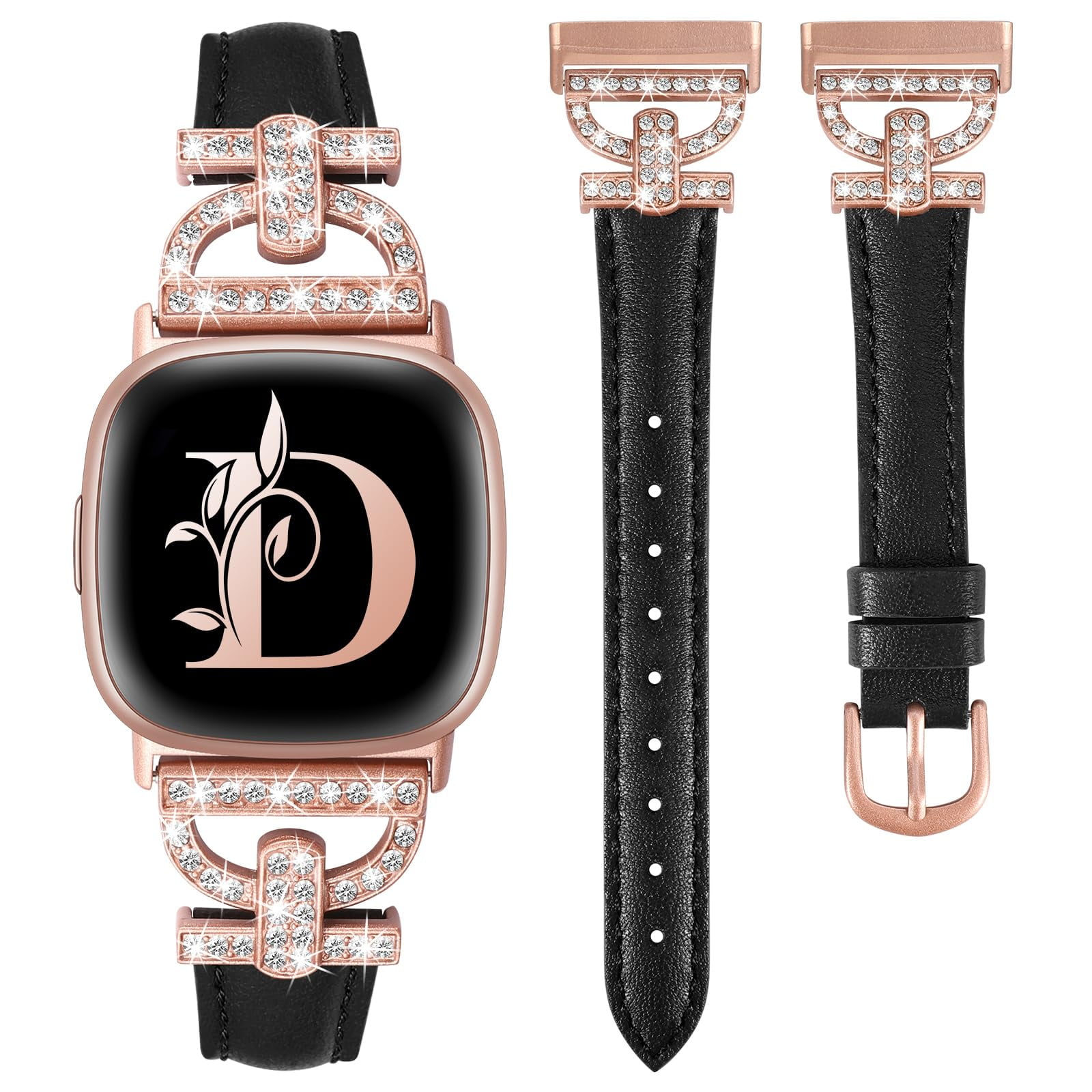 TOYOUTHS Leather Bands Compatible with Versa 4/Versa 3/Sense 2/Sense ...